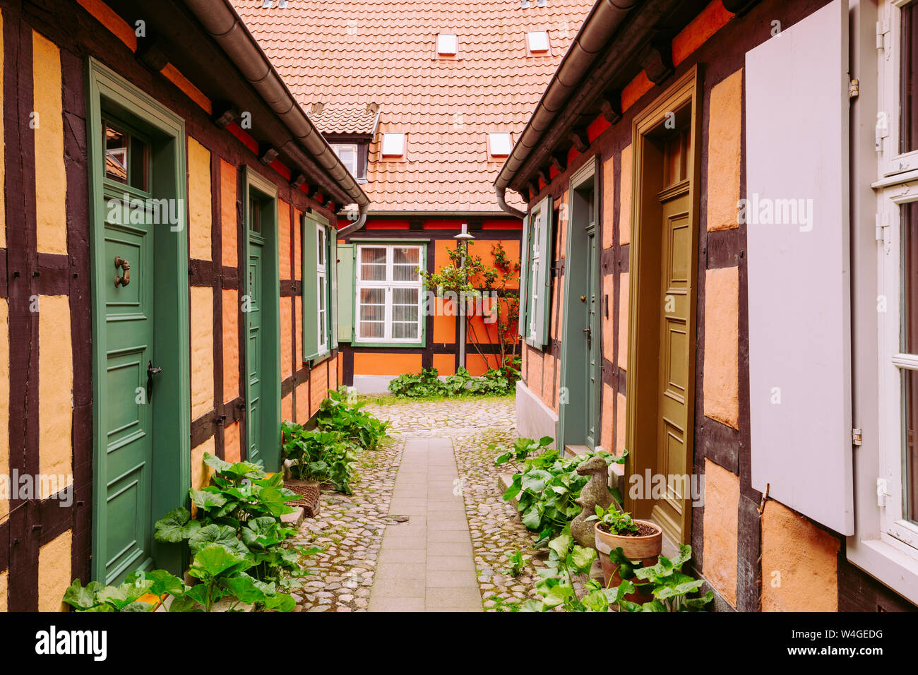 Stralsund. historical architecture of the port city in eastern Germany ...