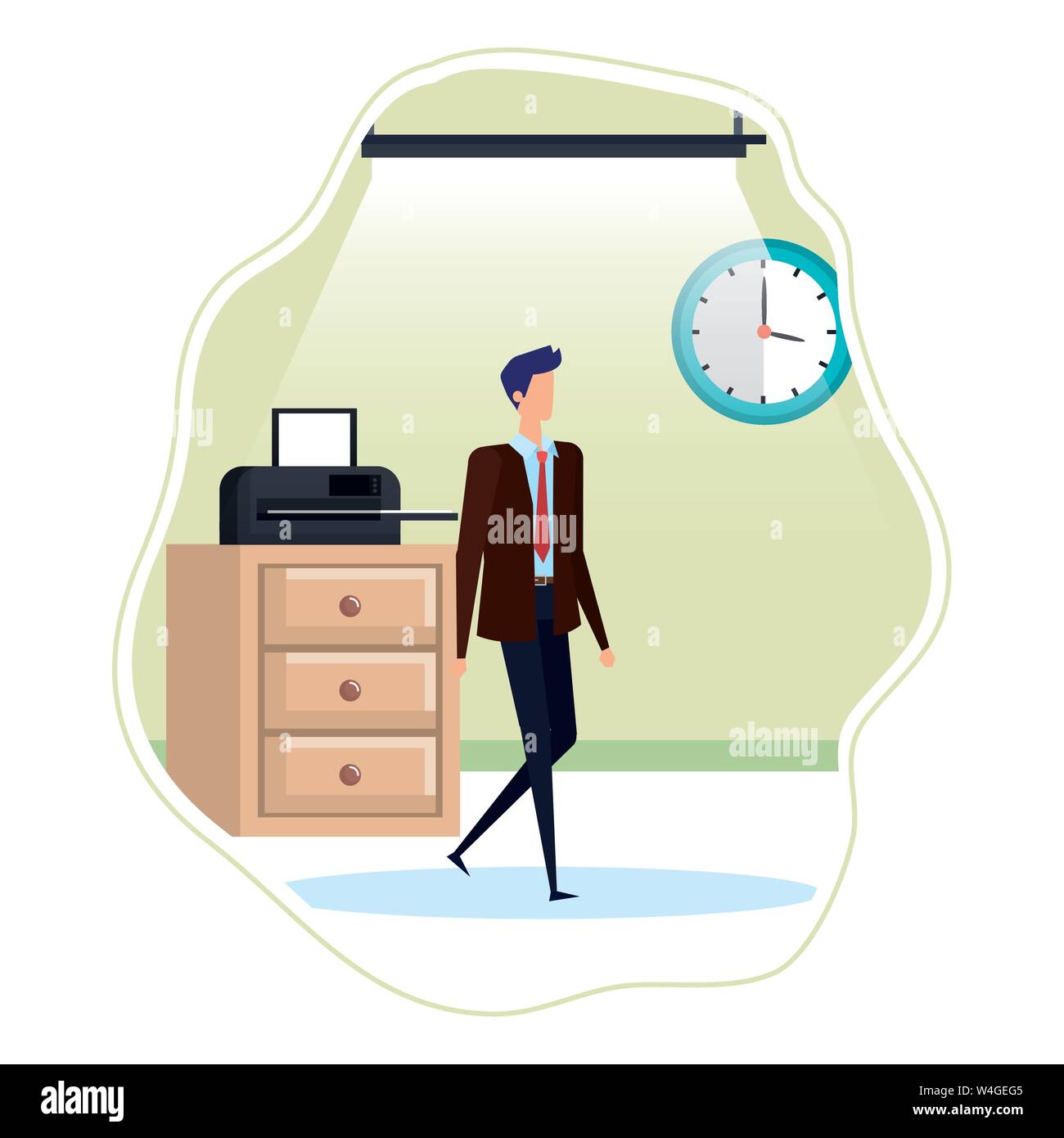 elegant businessman in the workplace character Stock Vector Image & Art ...