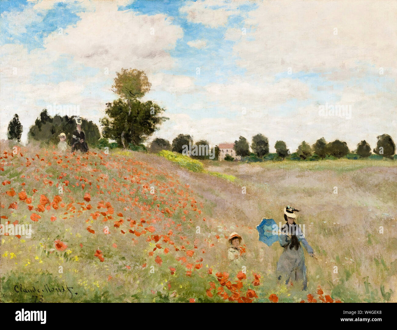 Claude Monet, The Poppy Field, Impressionist painting, 1873 Stock Photo ...