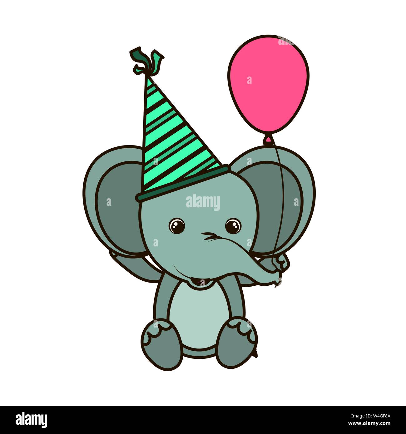 cute elephant with balloon helium Stock Vector Image & Art - Alamy