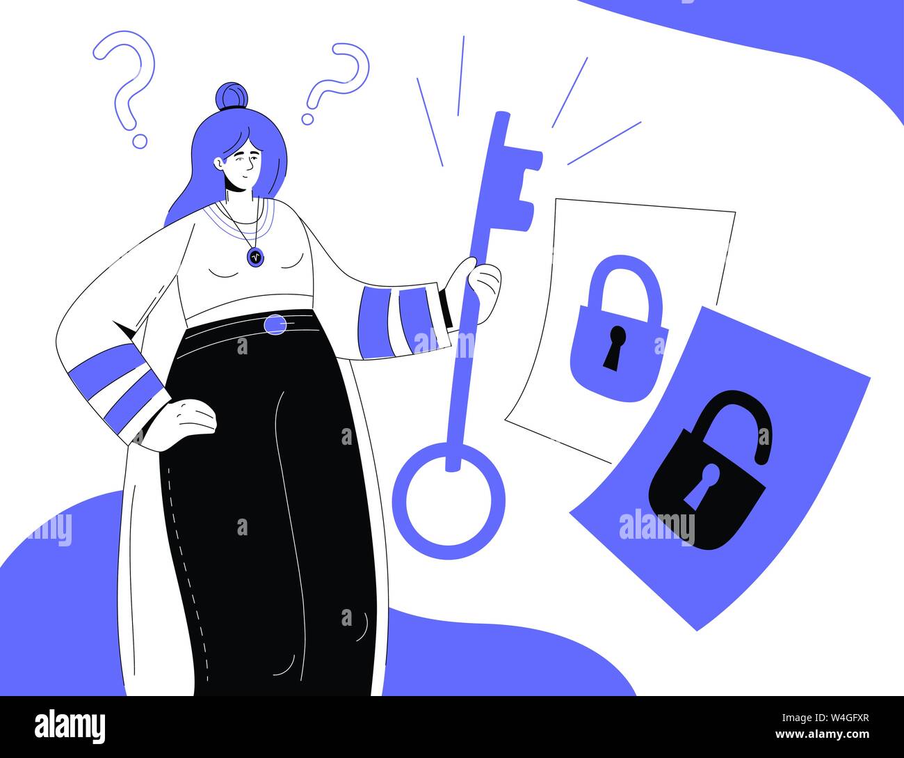 Key question - colorful flat design style illustration Stock Vector ...