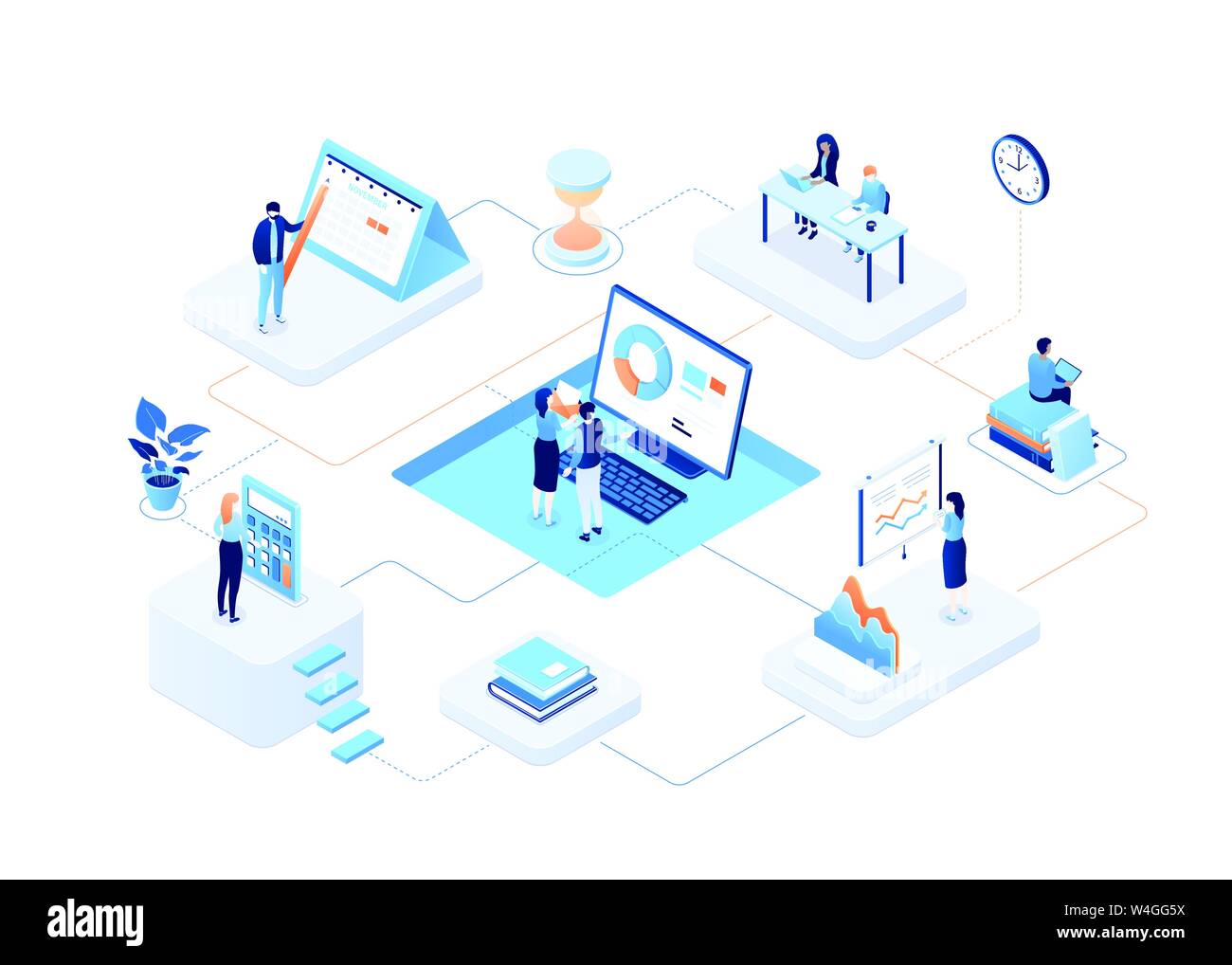 Data analysis - modern colorful isometric vector illustration Stock ...