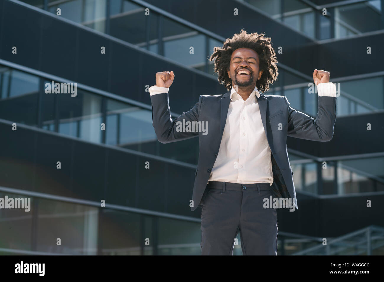 Businessman cheering hi-res stock photography and images - Alamy
