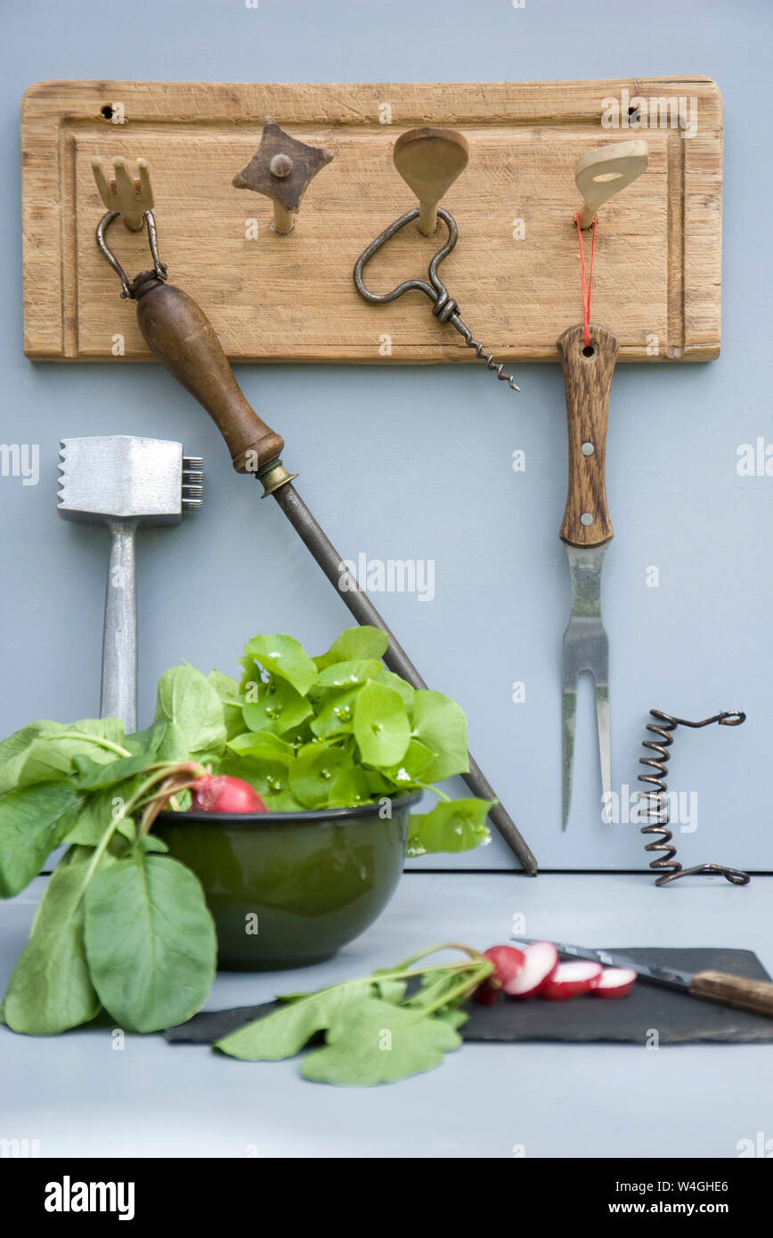 Upcycled kitchen utensils Stock Photo - Alamy