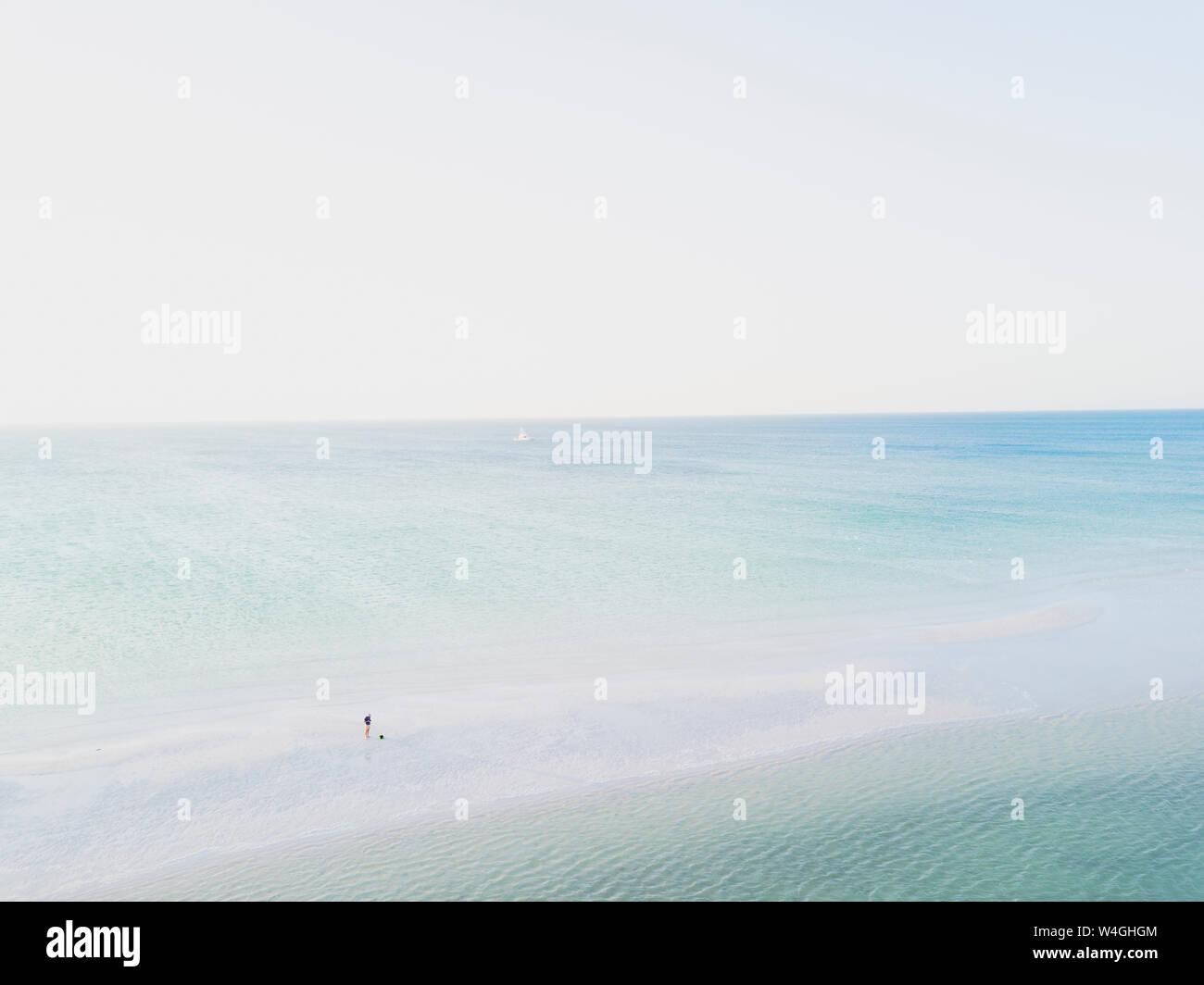 Aerial view of man on sandbank in the sea hi-res stock photography and ...