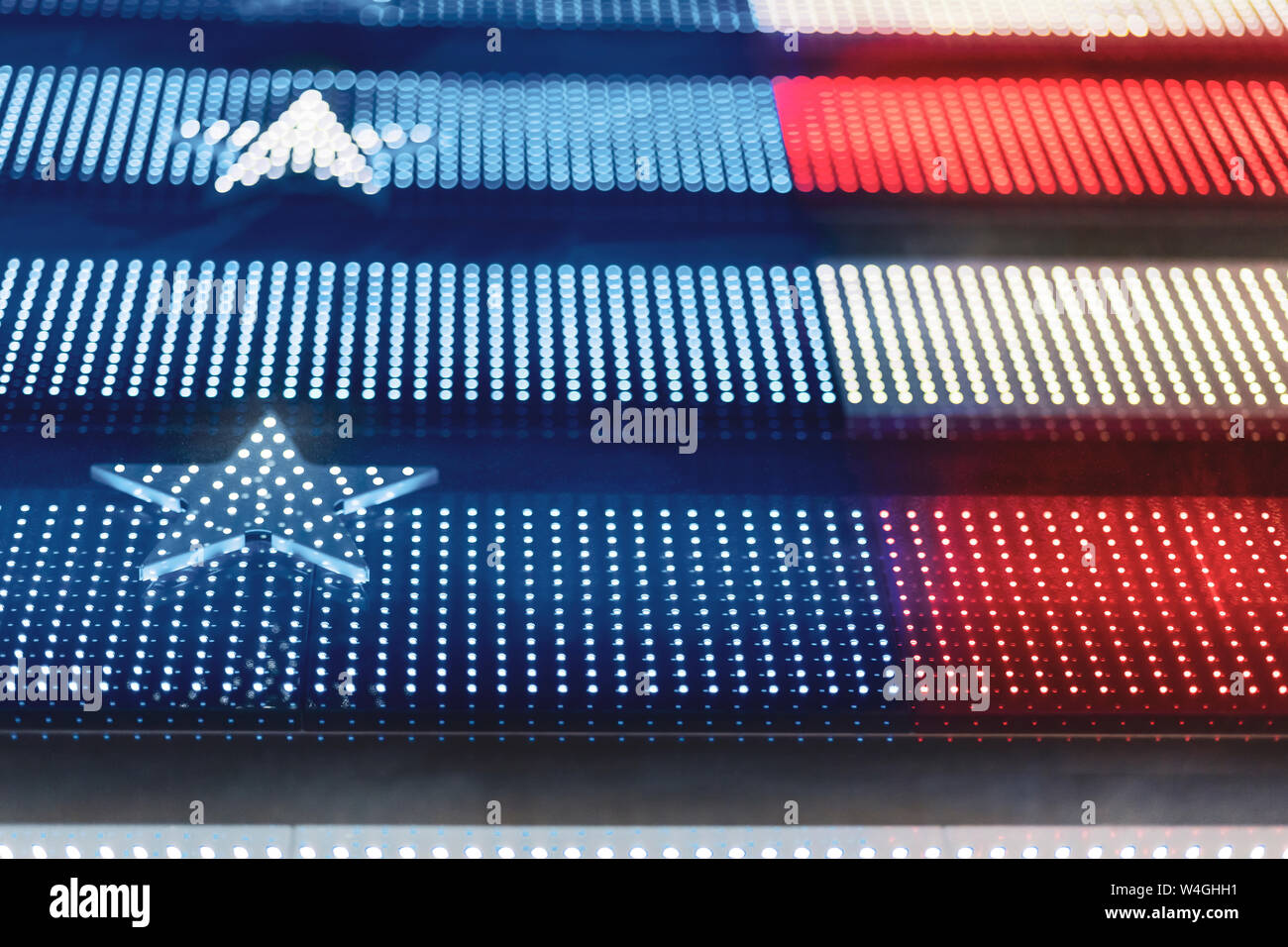 Detail of digital flag of the United States at Times Square, Manhattan ...