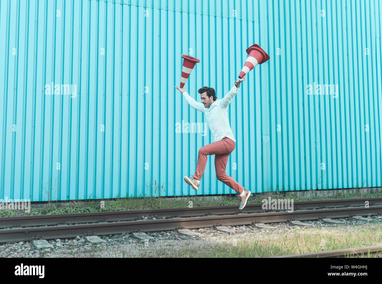 Jumping rails hi-res stock photography and images - Alamy