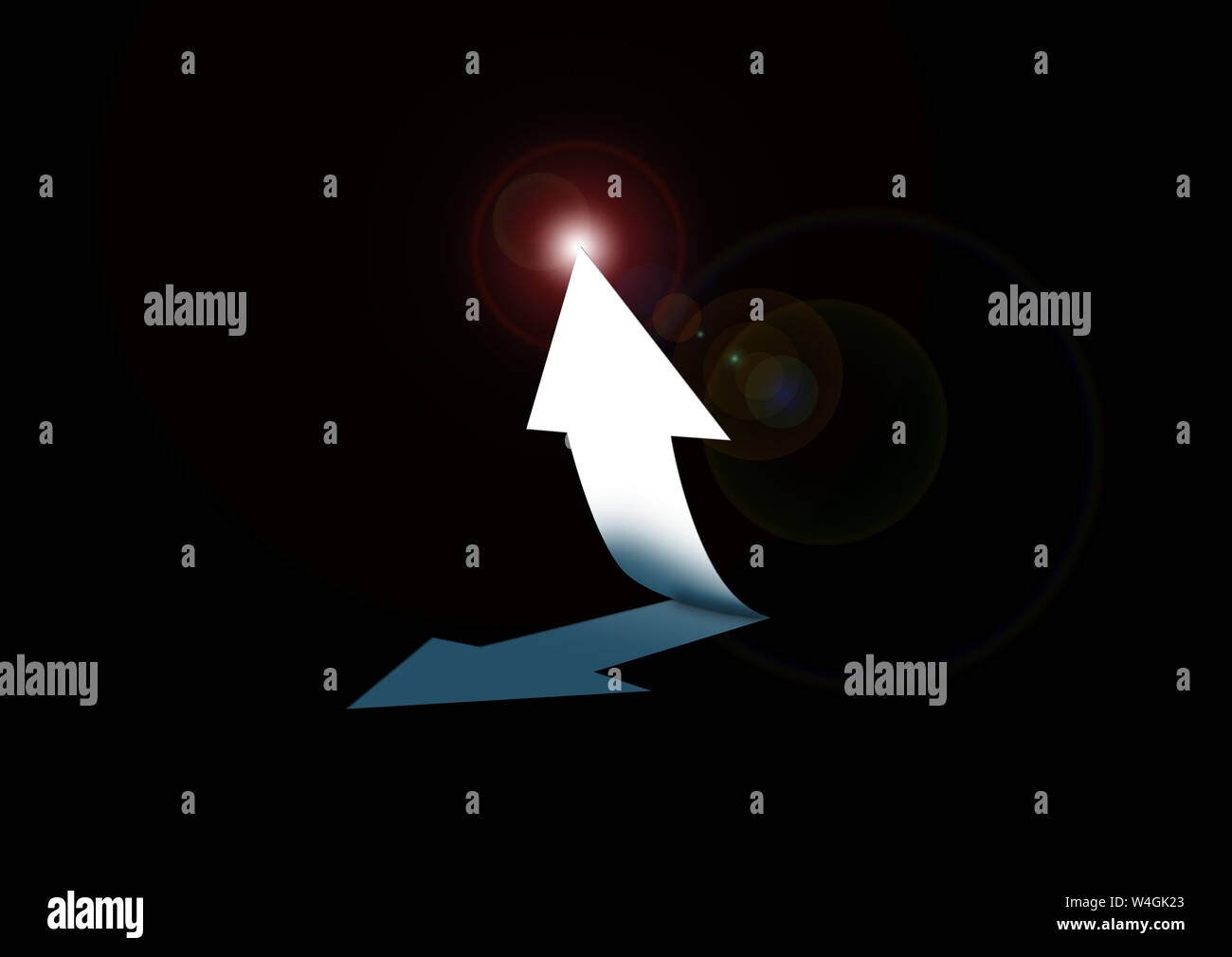 Arrow sign pointing upwards Stock Photo - Alamy