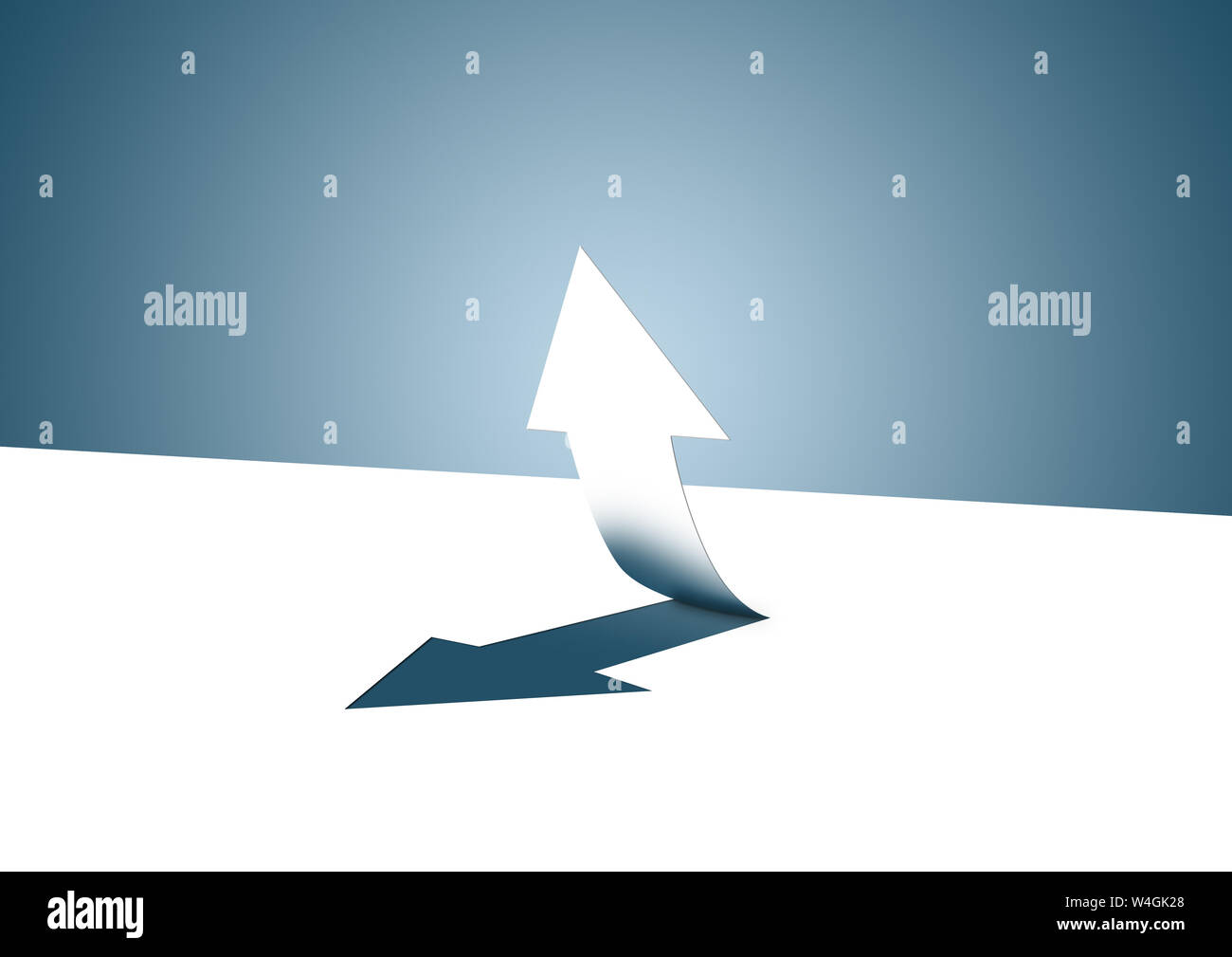 Arrow sign pointing upwards Stock Photo - Alamy