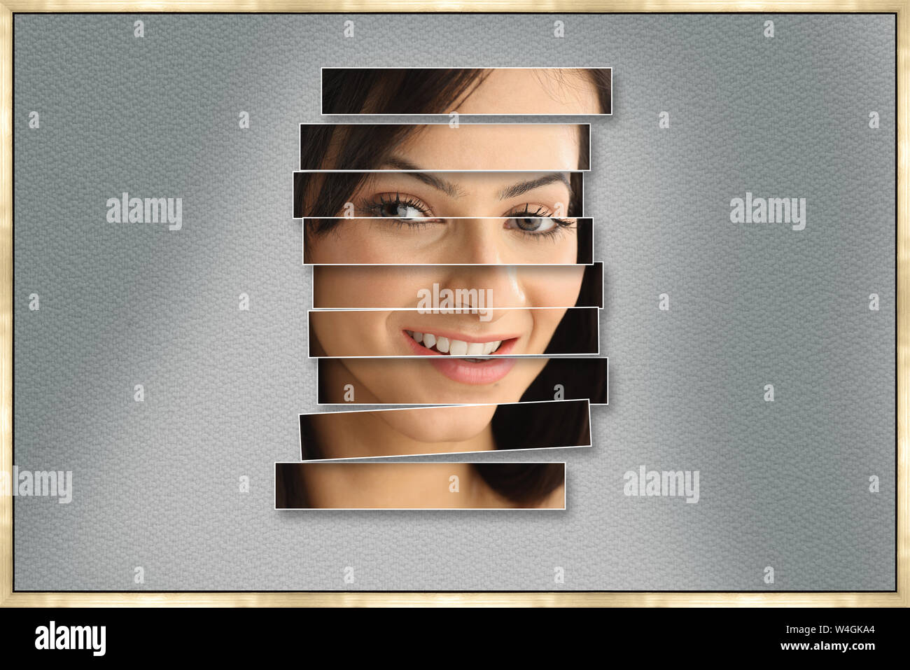 Woman face photo collage Stock Photo - Alamy