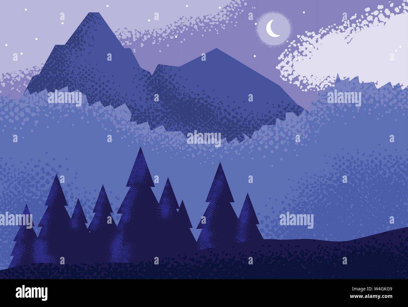 landscape nature purple scene icon vector illustration design Stock ...