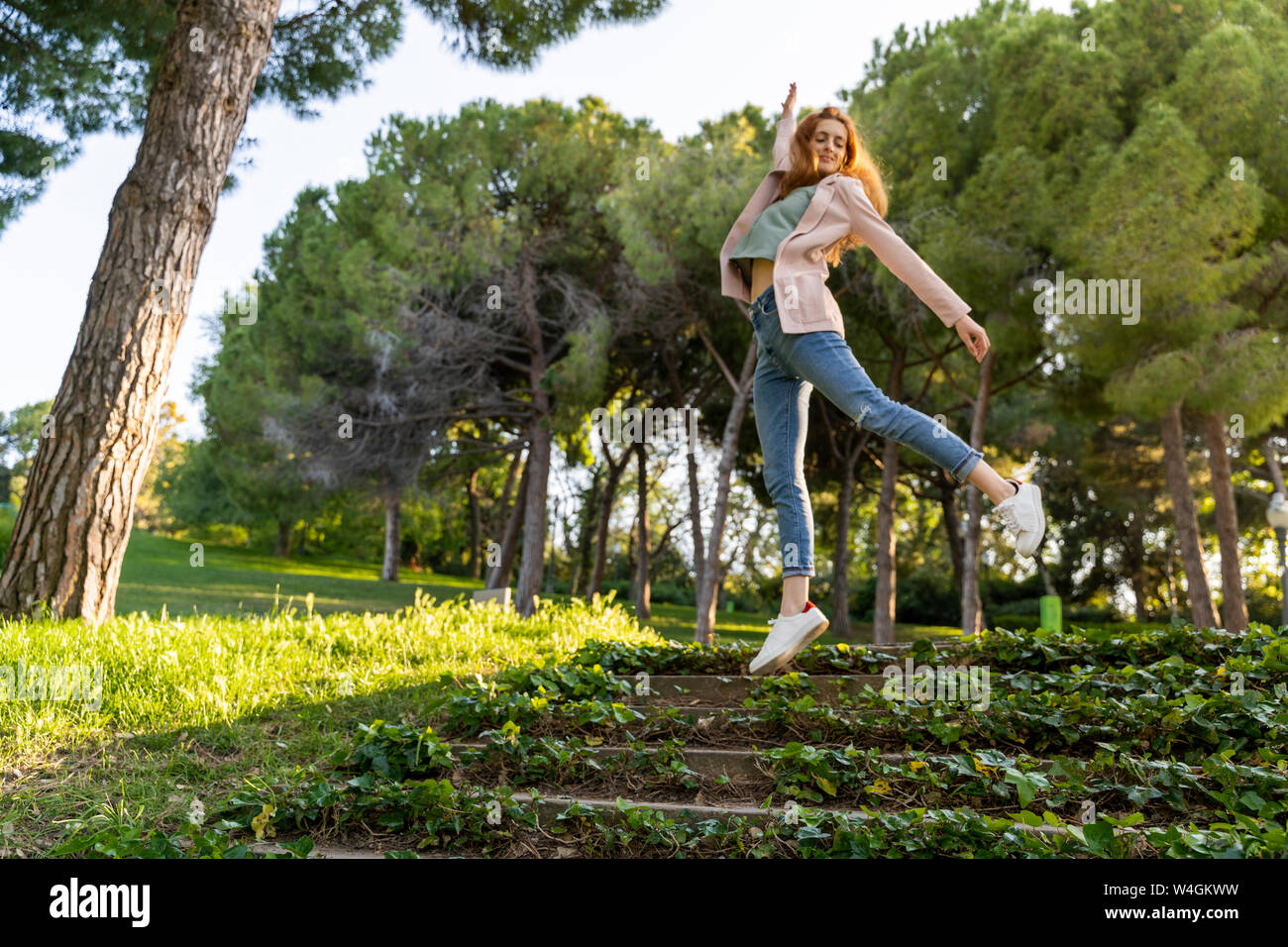Jumping down stairs hi-res stock photography and images - Alamy