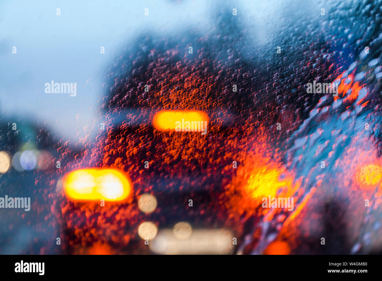 Car through rainy window hi-res stock photography and images - Alamy