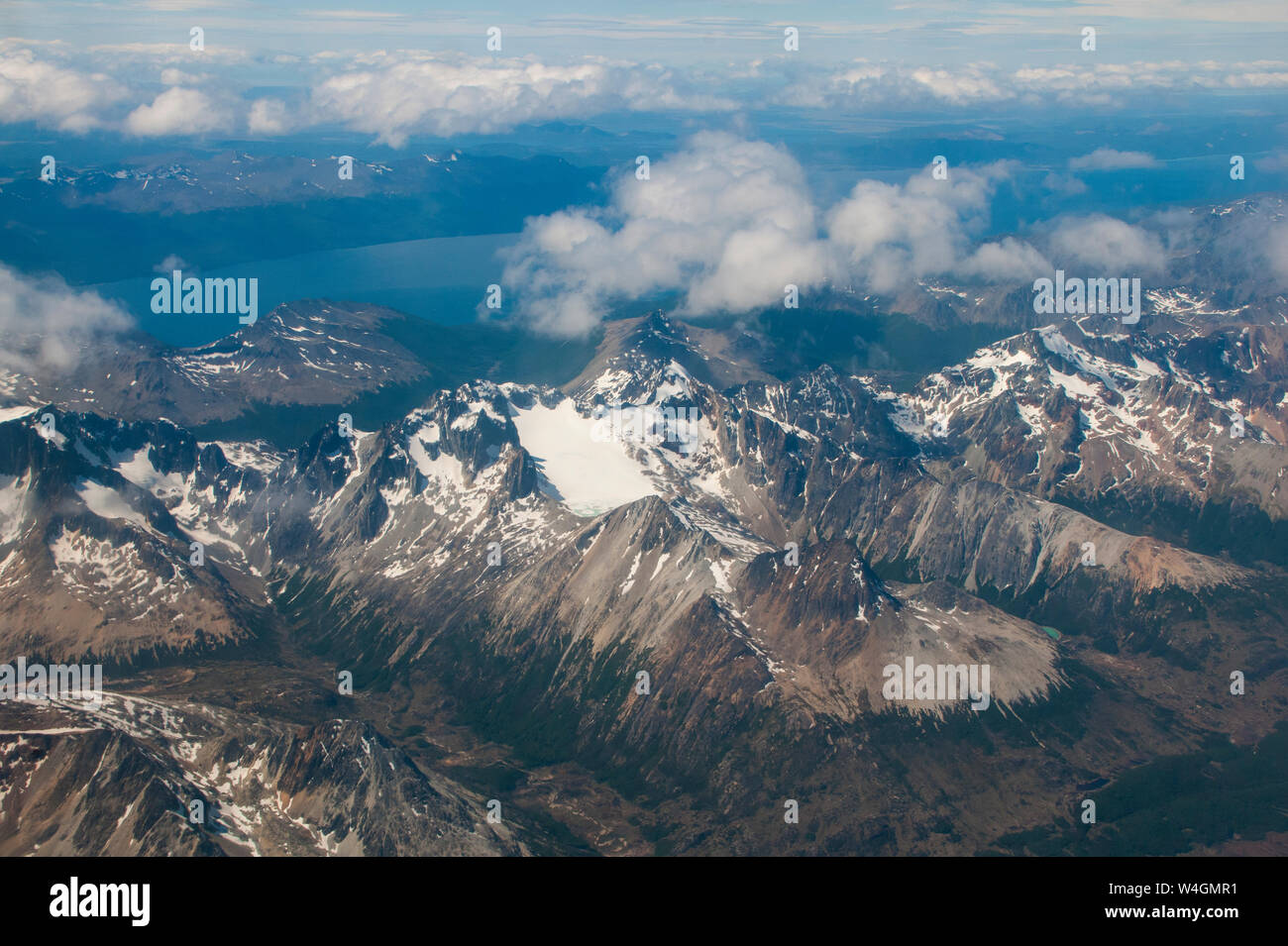 Aerial view of Tierra del Fuego, Argentina, South America Stock Photo ...