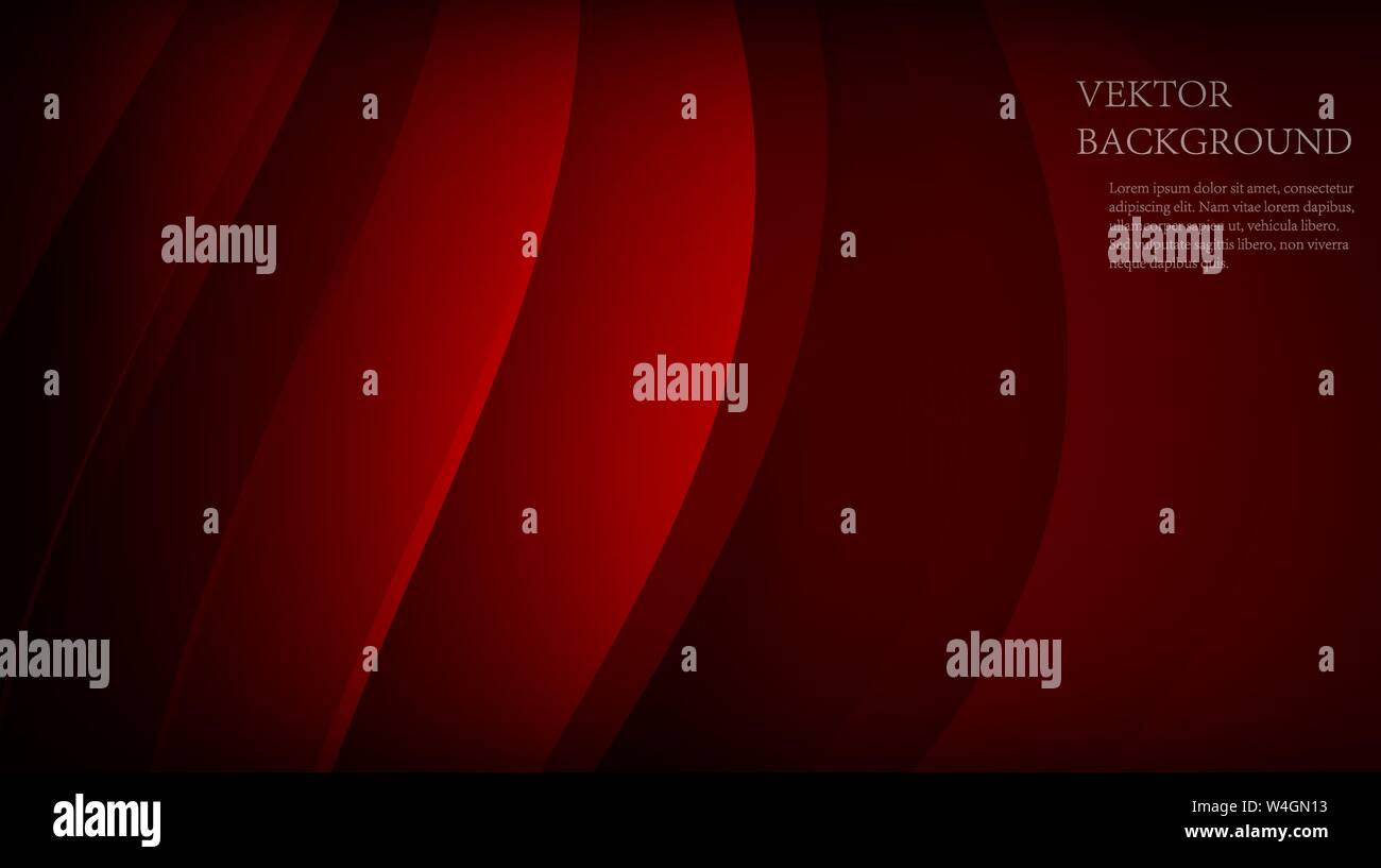Red vector abstract background with curves lines. For flyer, brochure ...
