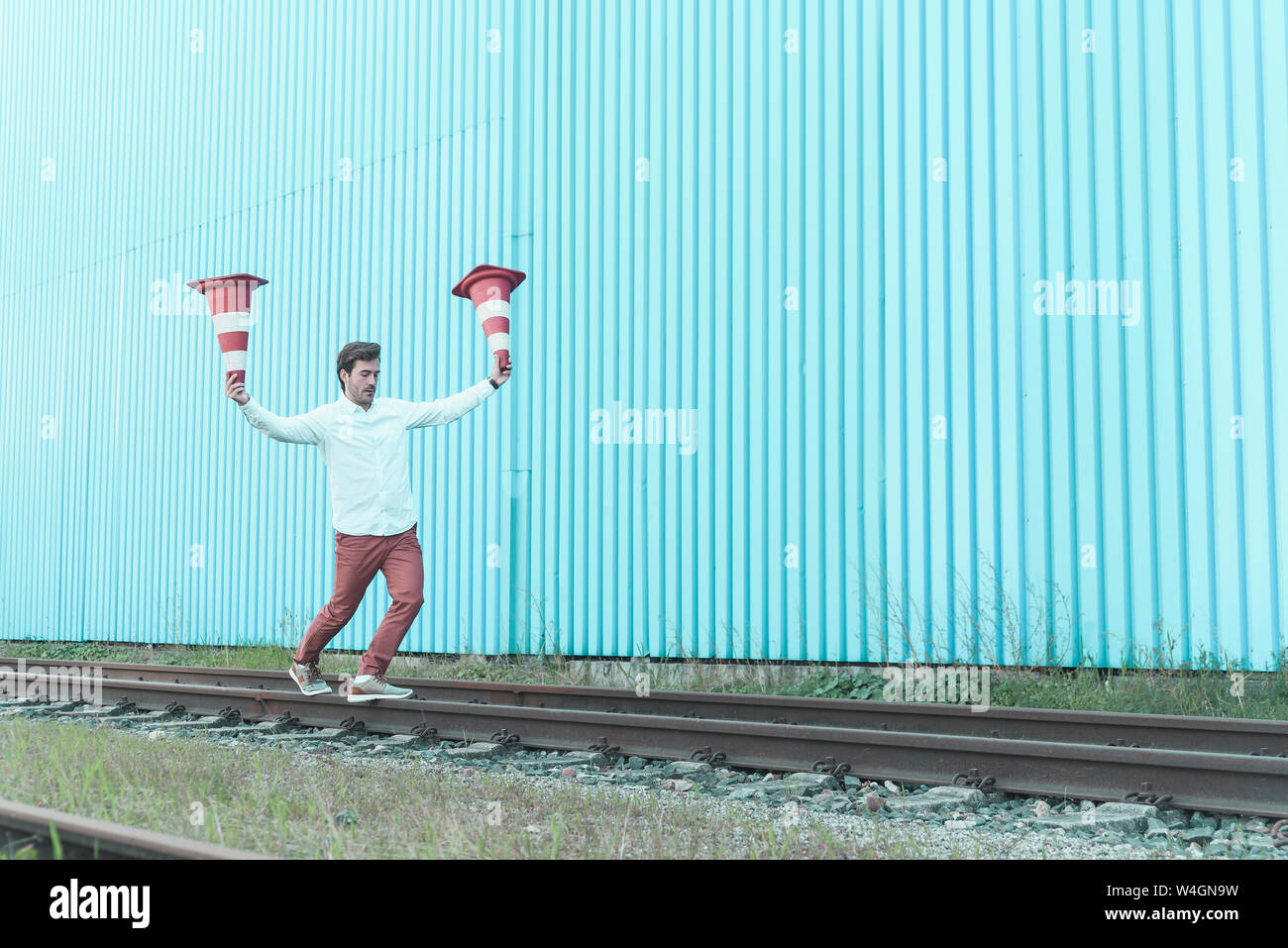 Juggling traffic cones hi-res stock photography and images - Alamy