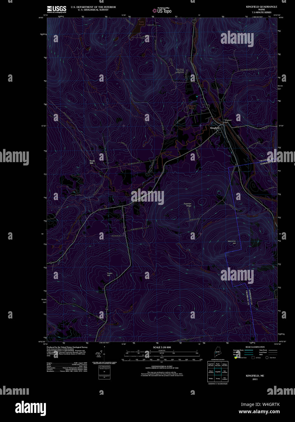 Maine USGS Historical Map Kingfield 20110829 TM Inversion Restoration ...