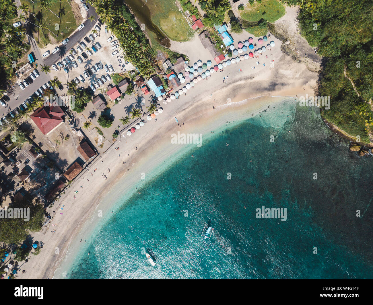 Aerial view of Crystal Bay, Nusa Penida Island, Bali, Indonesia Stock ...