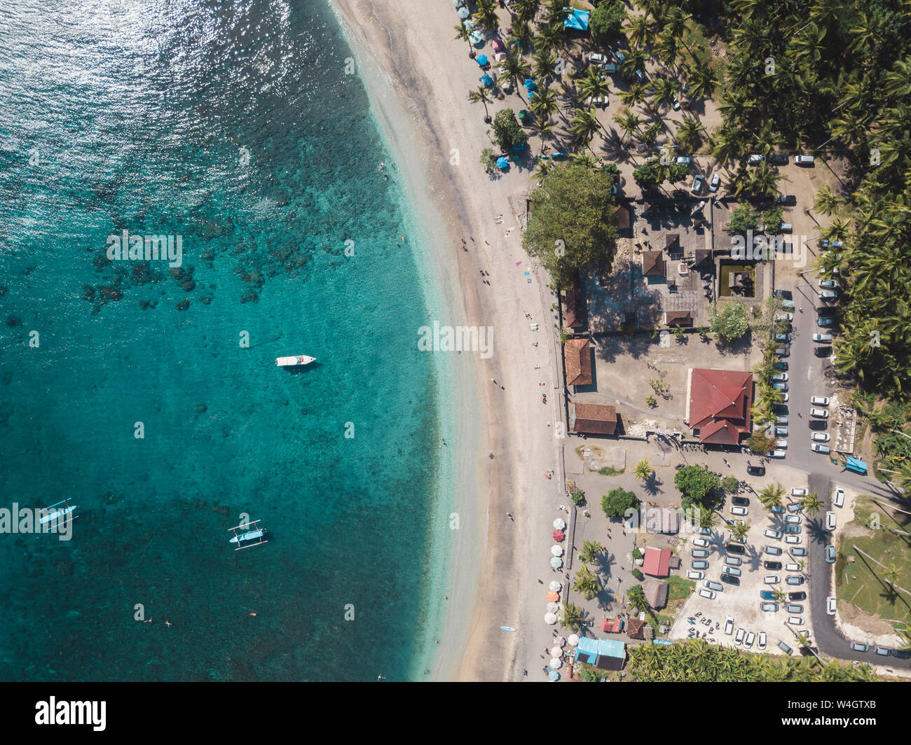 Aerial view of Crystal Bay, Nusa Penida Island, Bali, Indonesia Stock ...