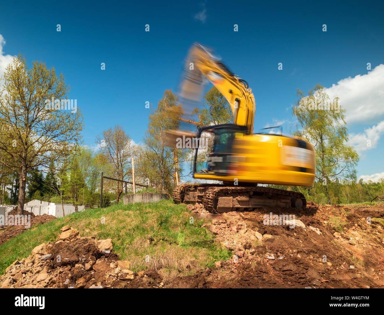 Germany, moving excavator Stock Photo - Alamy