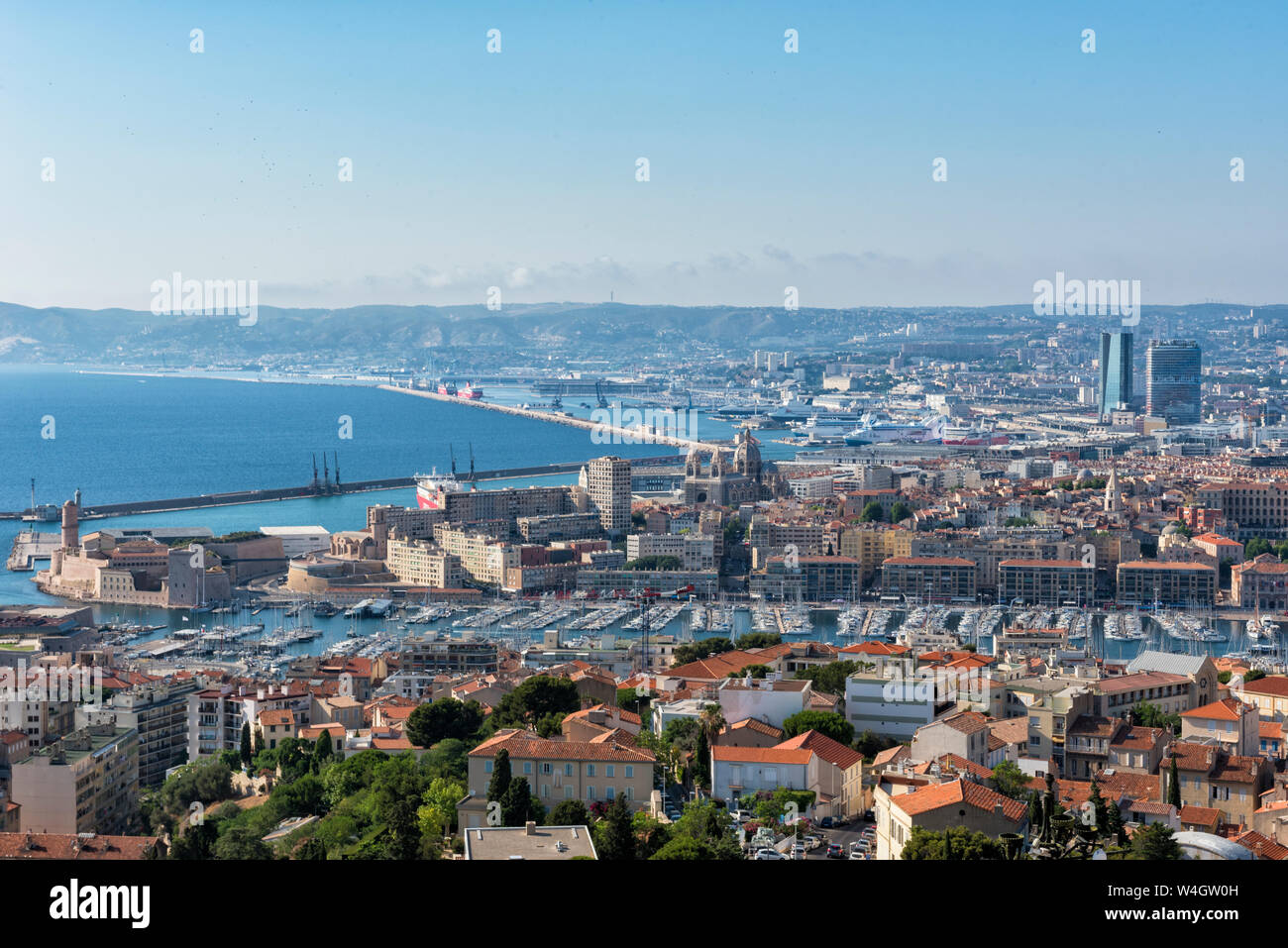Top view of the port of Marseille Stock Photo - Alamy