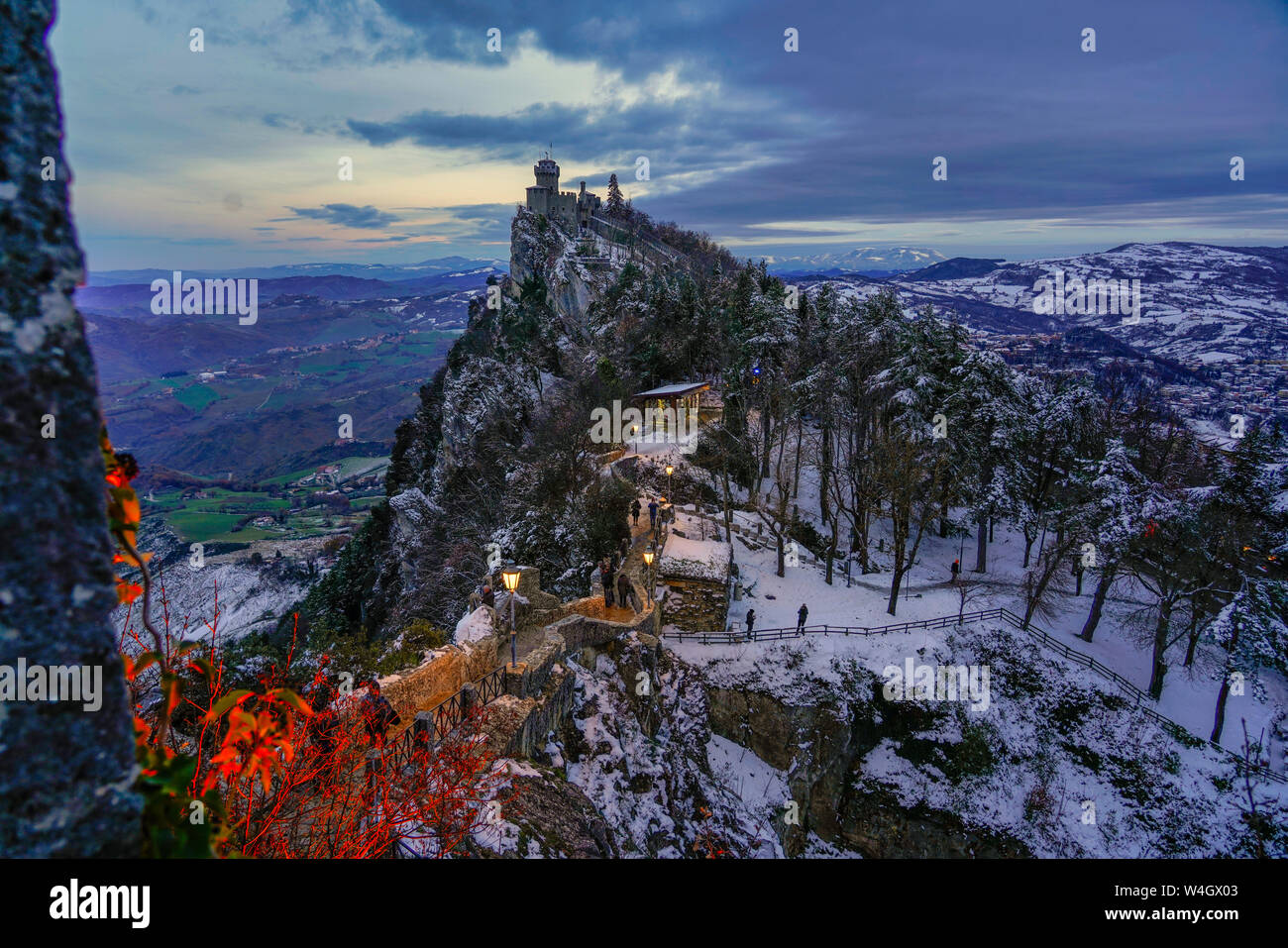 Monte Titano in winter, San Marino Stock Photo - Alamy