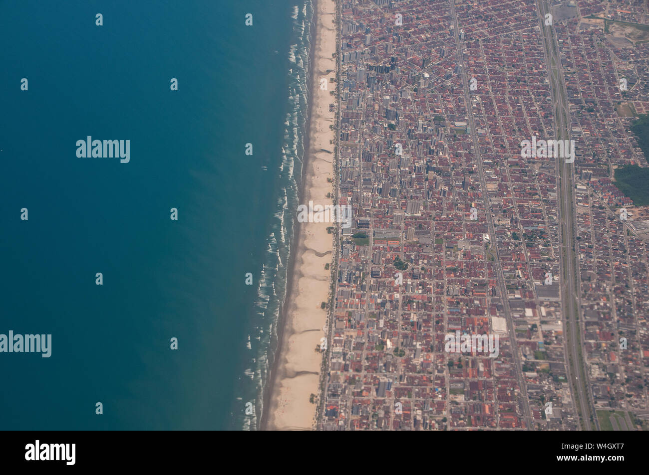 Aerial view of the beach of mongagua hi-res stock photography and ...