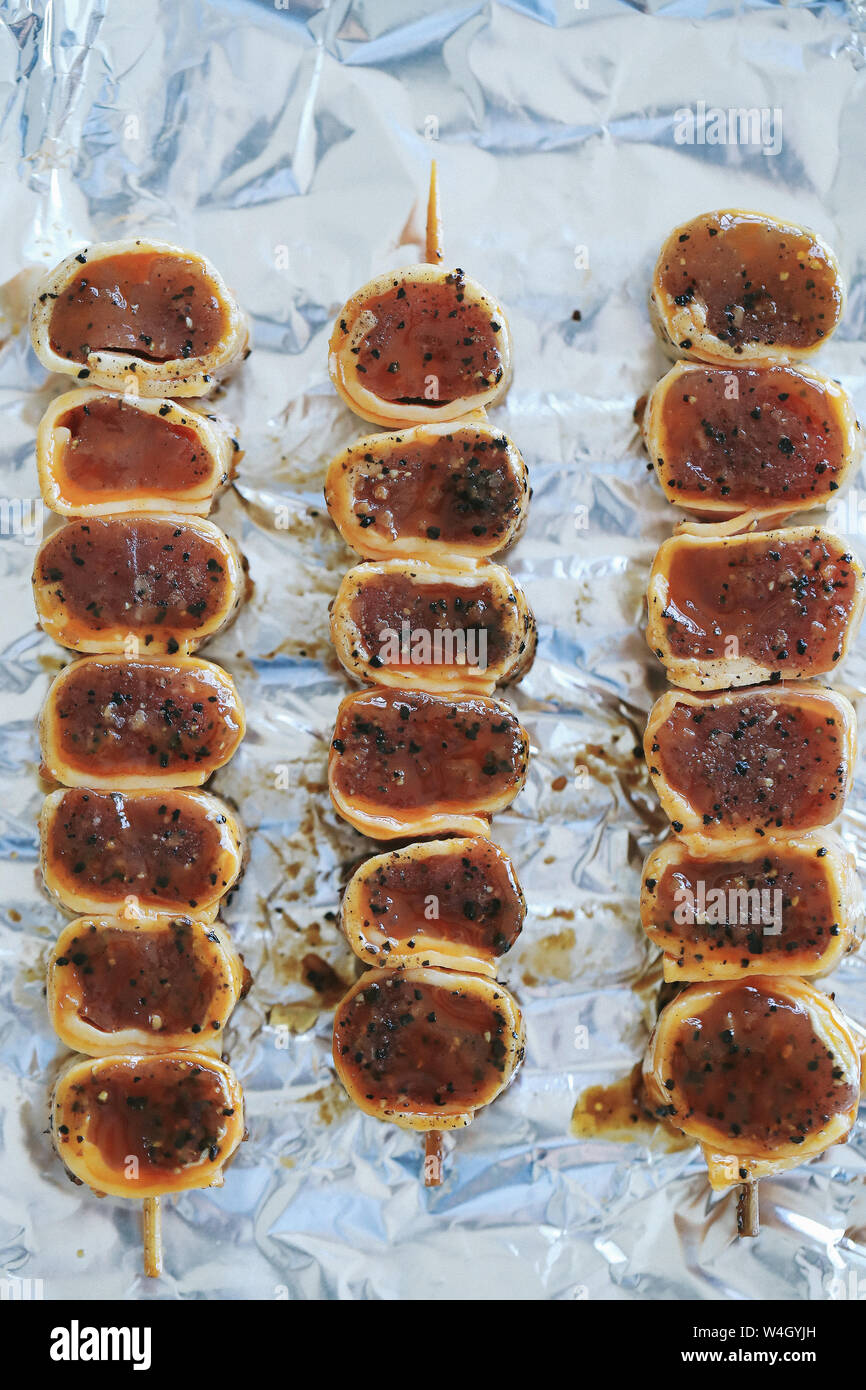 Cooking recipe. Delicious barbecue cooking method Stock Photo - Alamy