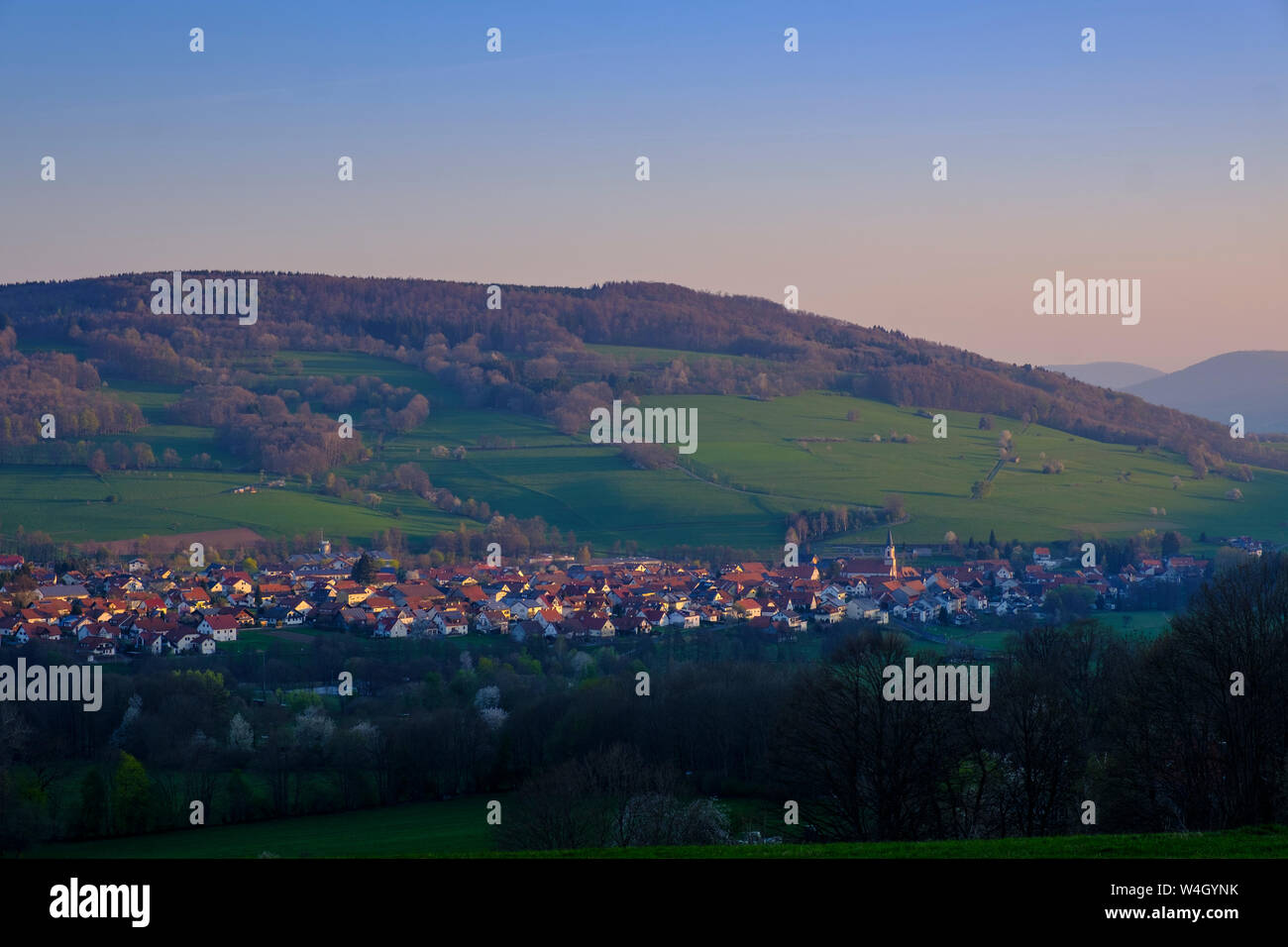 Sunrise, Wuestensachsen, Ehrenberg, Rhoen, Germany Stock Photo - Alamy