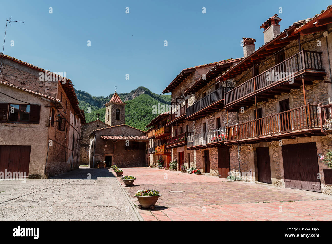 Village view, Garrotxa, Spain Stock Photo - Alamy