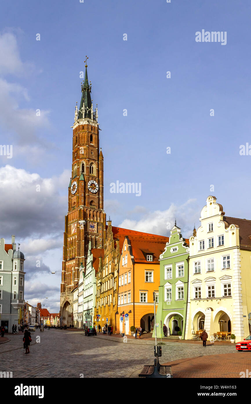 Old town with St. Martin's Church, Landshut, Germany Stock Photo - Alamy