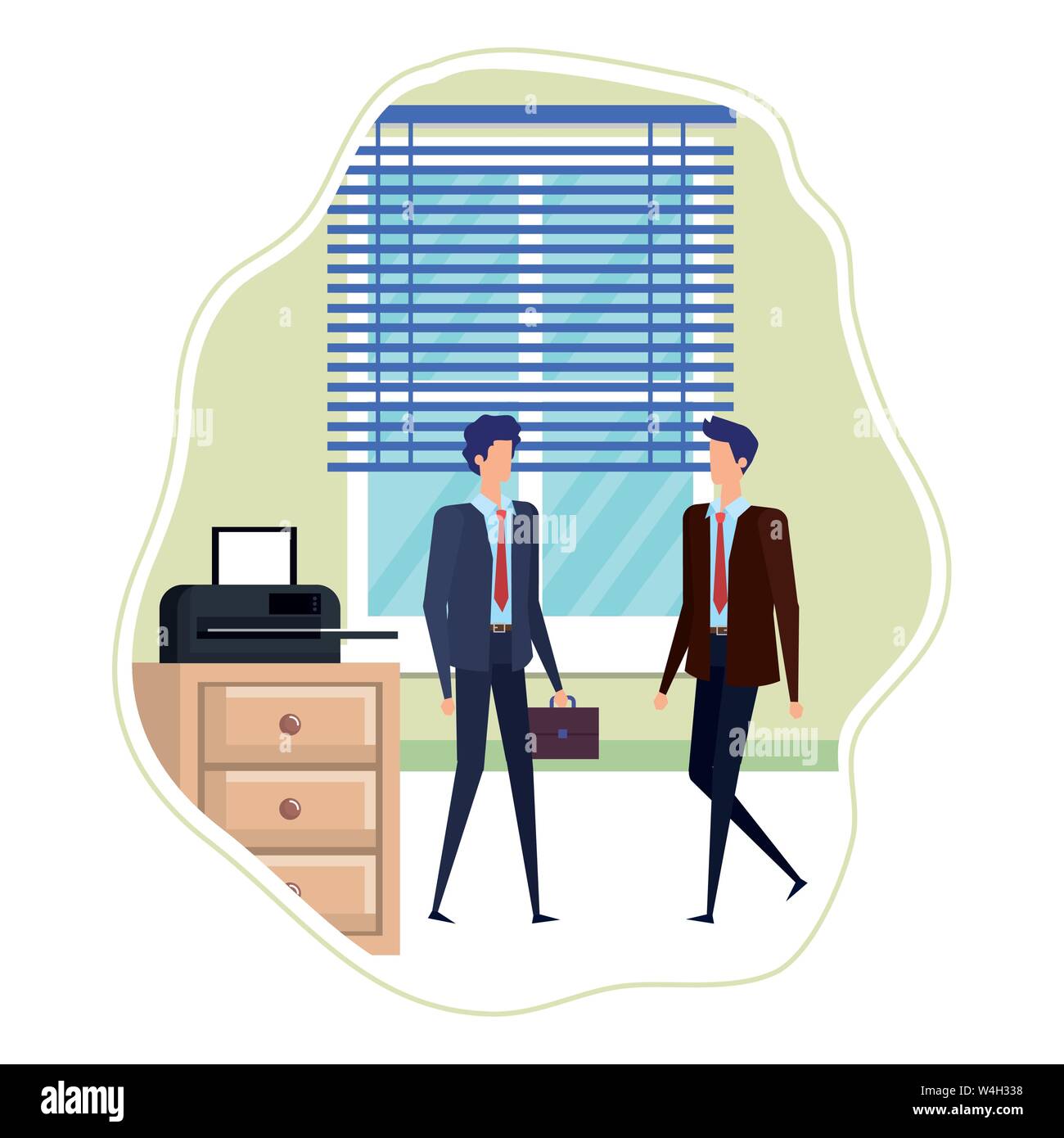 elegant businessmen in the workplace characters Stock Vector Image ...