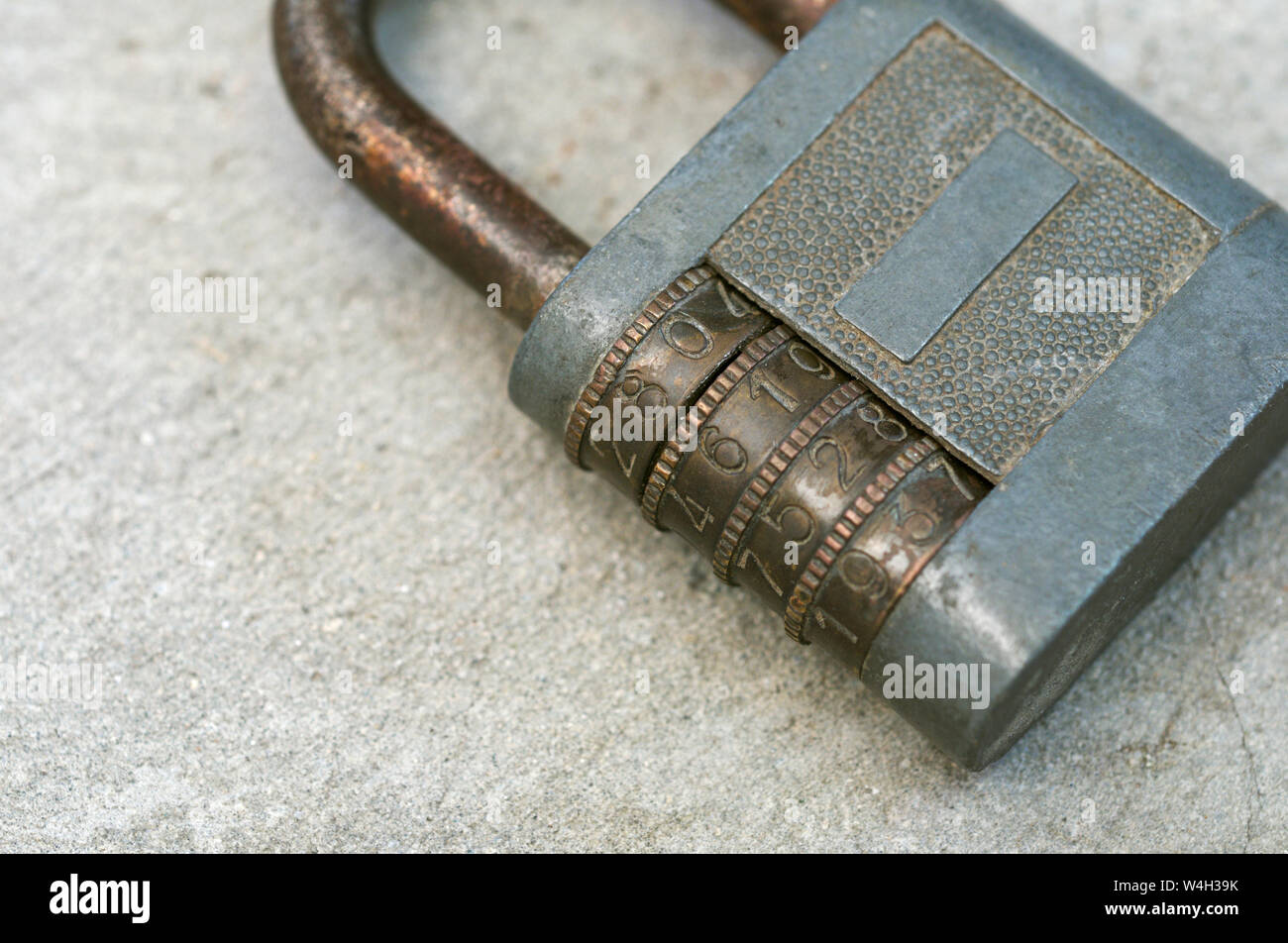 an old combination padlock Stock Photo - Alamy