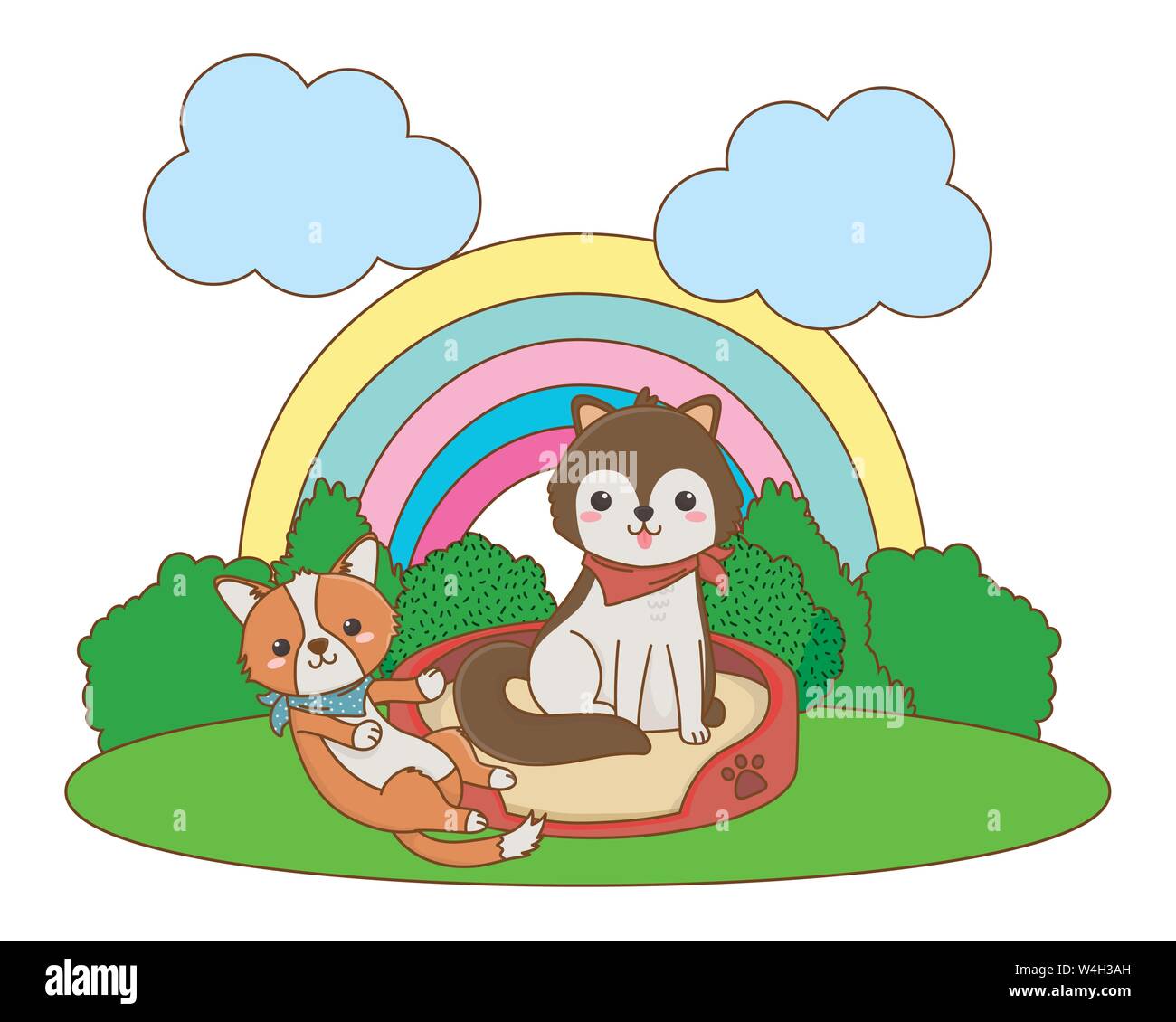 Dogs cartoons design, Mascot pet animal nature cute and puppy theme ...