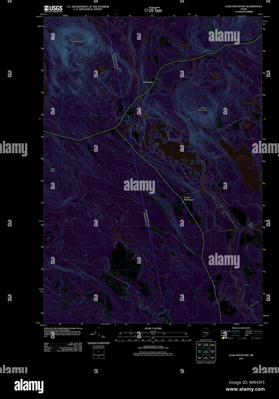 Maine USGS Historical Map Lead Mountain 20110909 TM Inversion ...