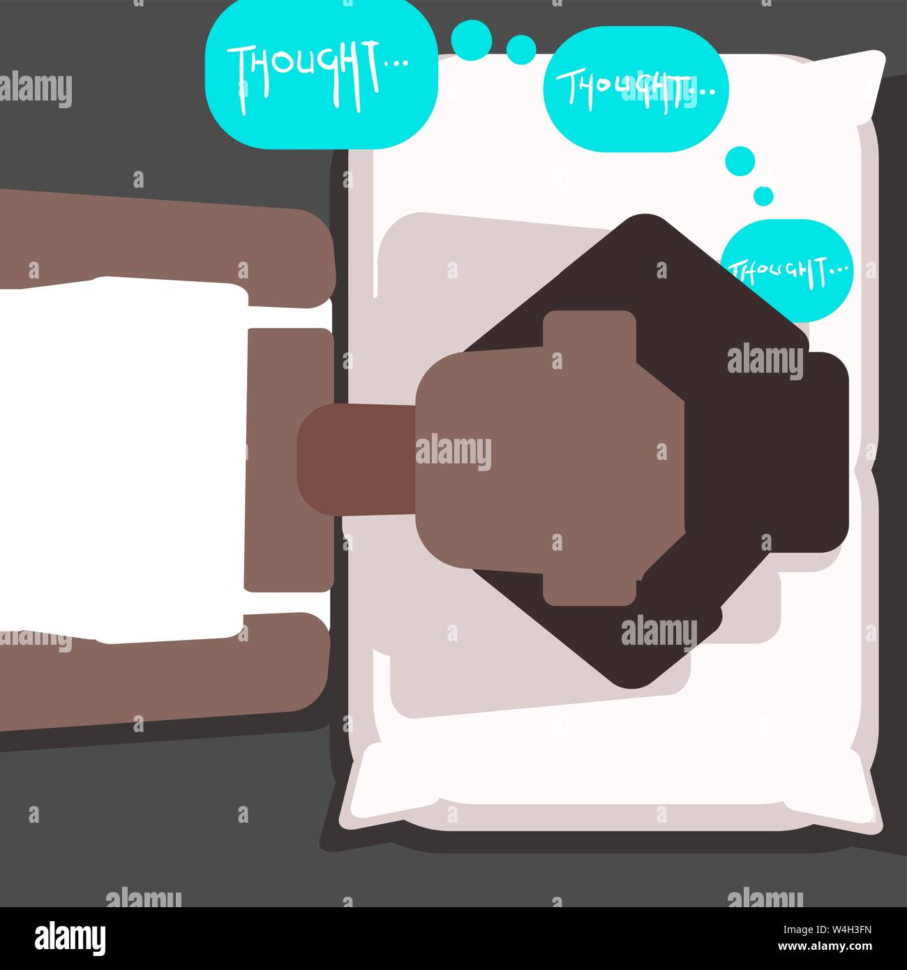 Person thinking with thought bubbles hi-res stock photography and ...