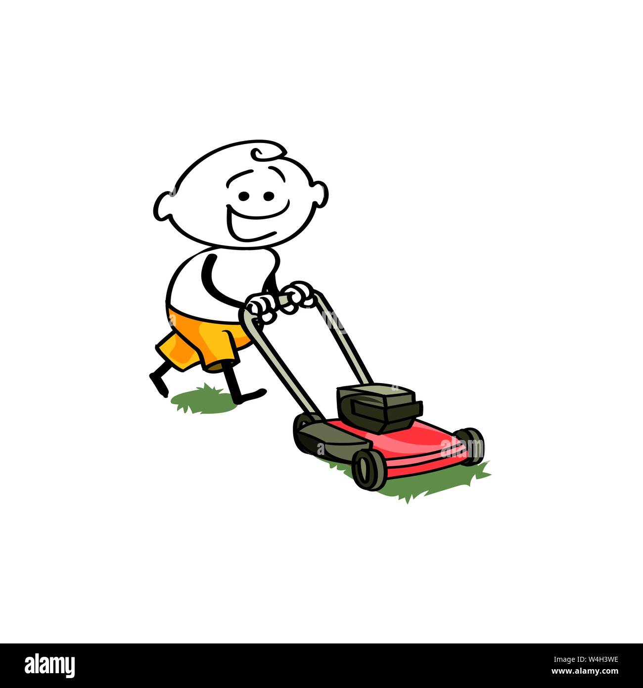 Lawn mower cutting in Stock Vector Images - Alamy