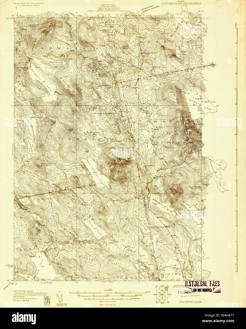 Maine USGS Historical Map Lead Mountain 807547 1929 48000 Restoration ...