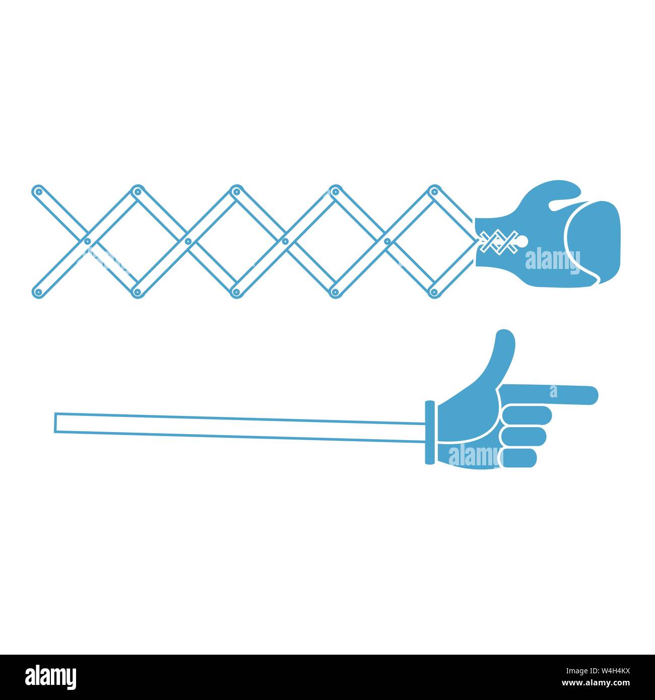 Extended punching arm & extendable pointing finger Stock Vector Image ...