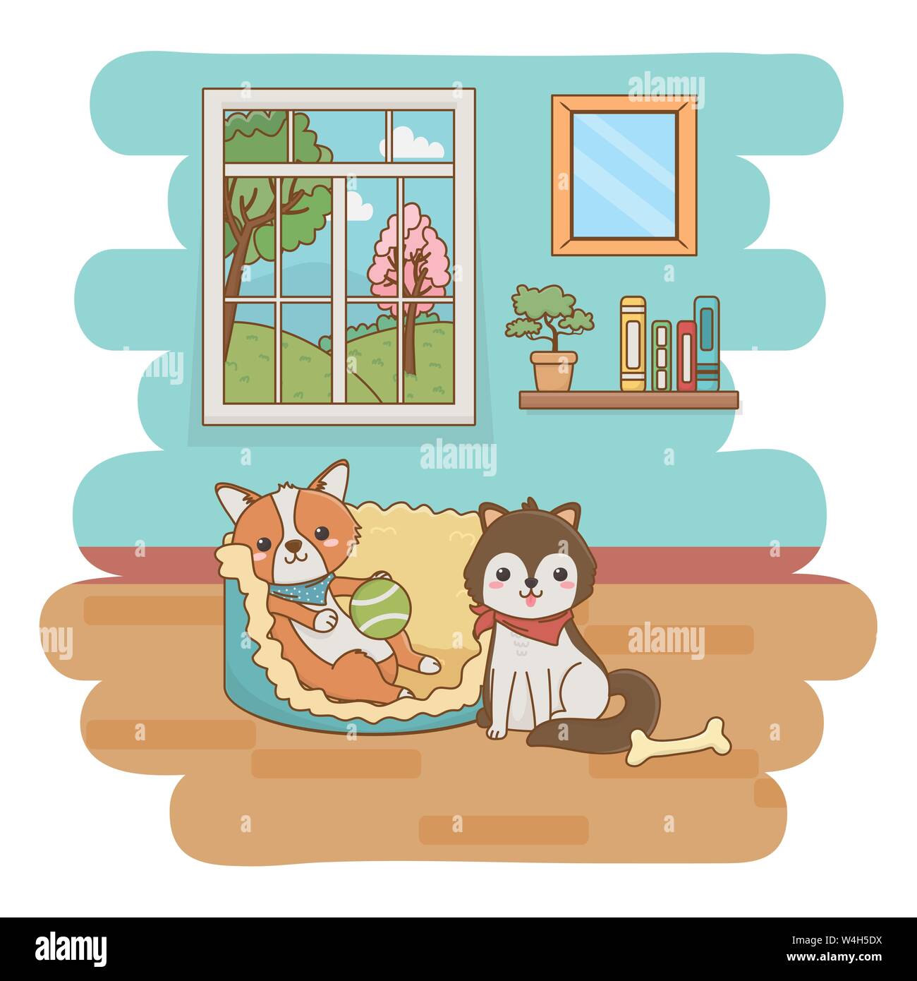 Dogs cartoons design, Mascot pet animal nature cute and puppy theme ...