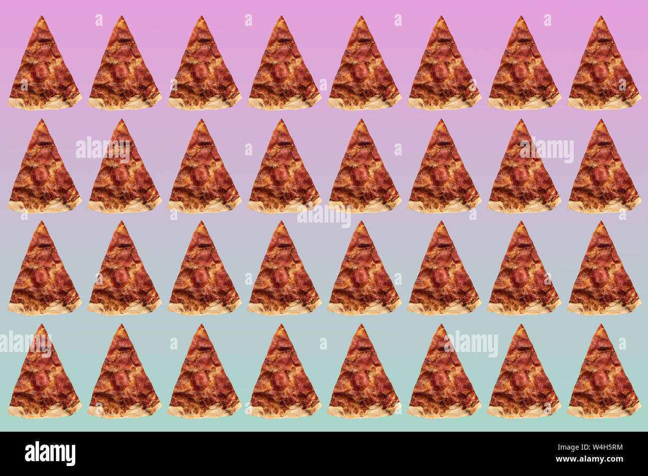 Pizza pattern on pink and green gradient background Stock Photo - Alamy