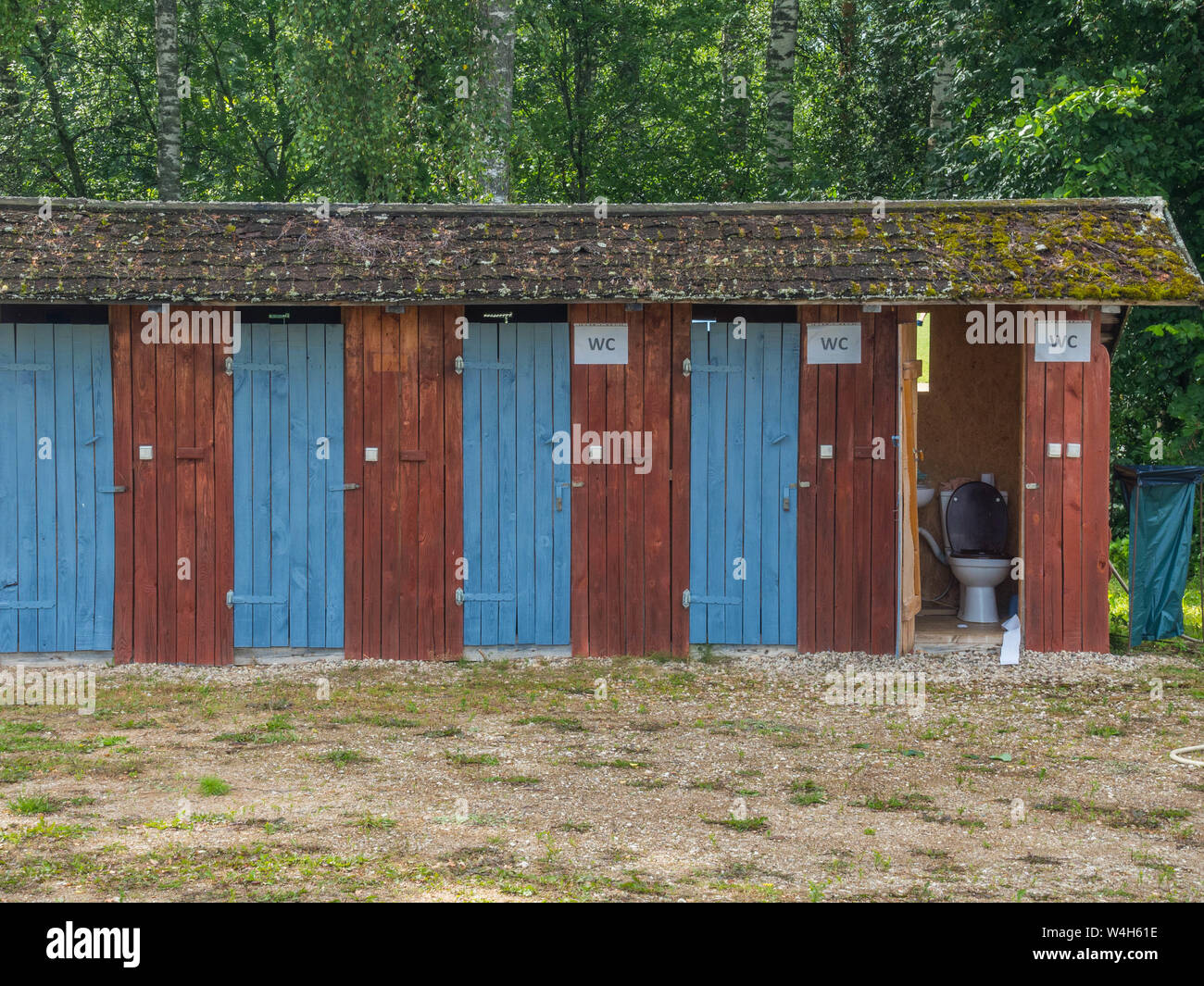 Wooden outhouse or wc toilets public Stock Photo - Alamy