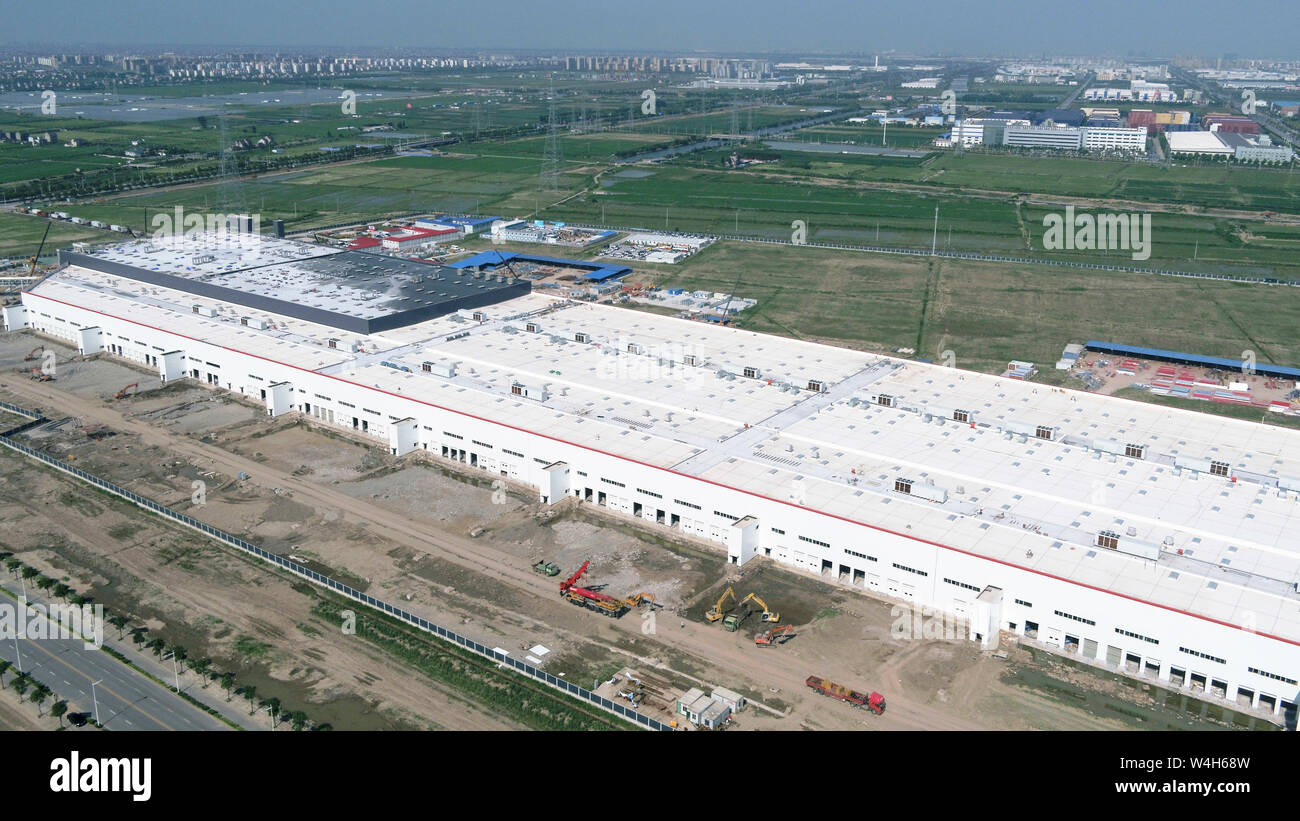 Shanghai. 23rd July, 2019. Aerial photo taken on July 23, 2019 shows ...