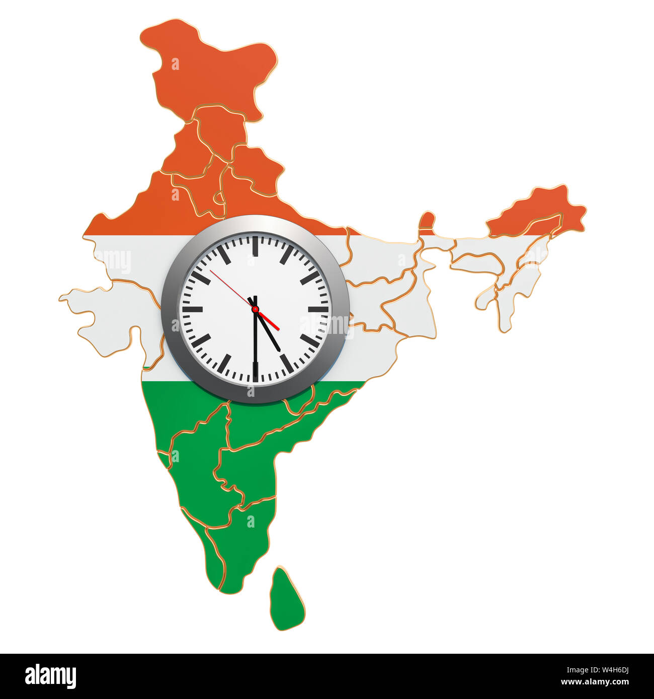 Time Zones in India concept. 3D rendering Stock Photo - Alamy
