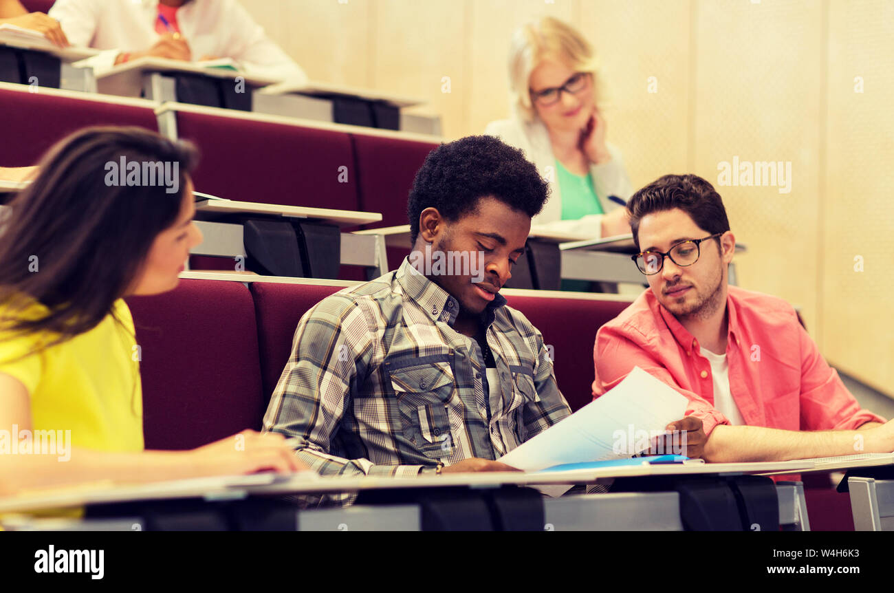 group of international students in lecture hall Stock Photo - Alamy