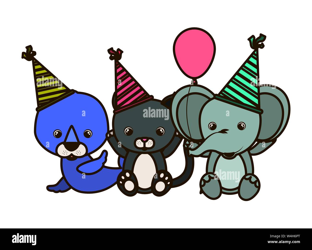 card of celebration with animals Stock Vector Image & Art - Alamy