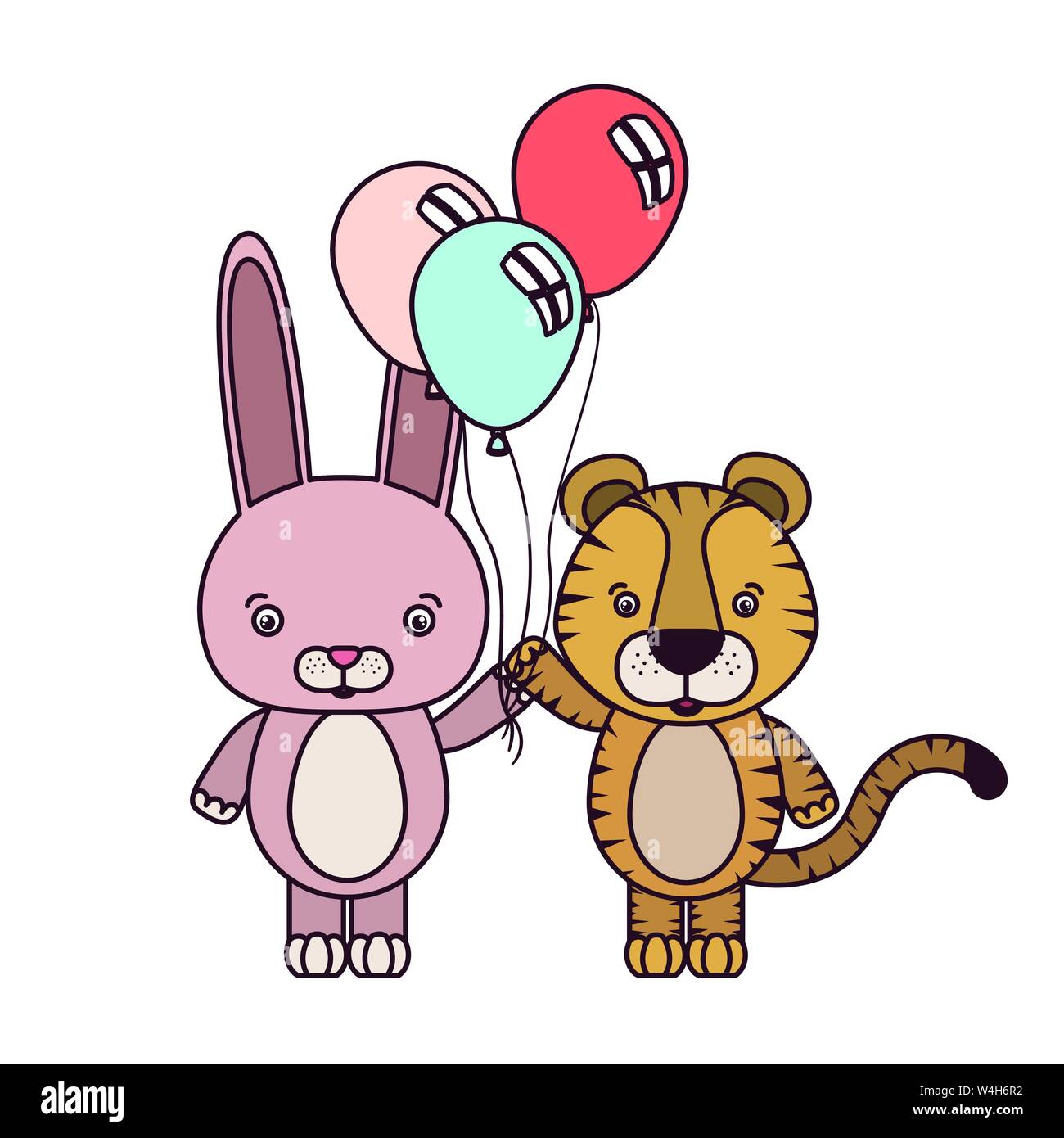 cute animals with balloons helium Stock Vector Image & Art - Alamy