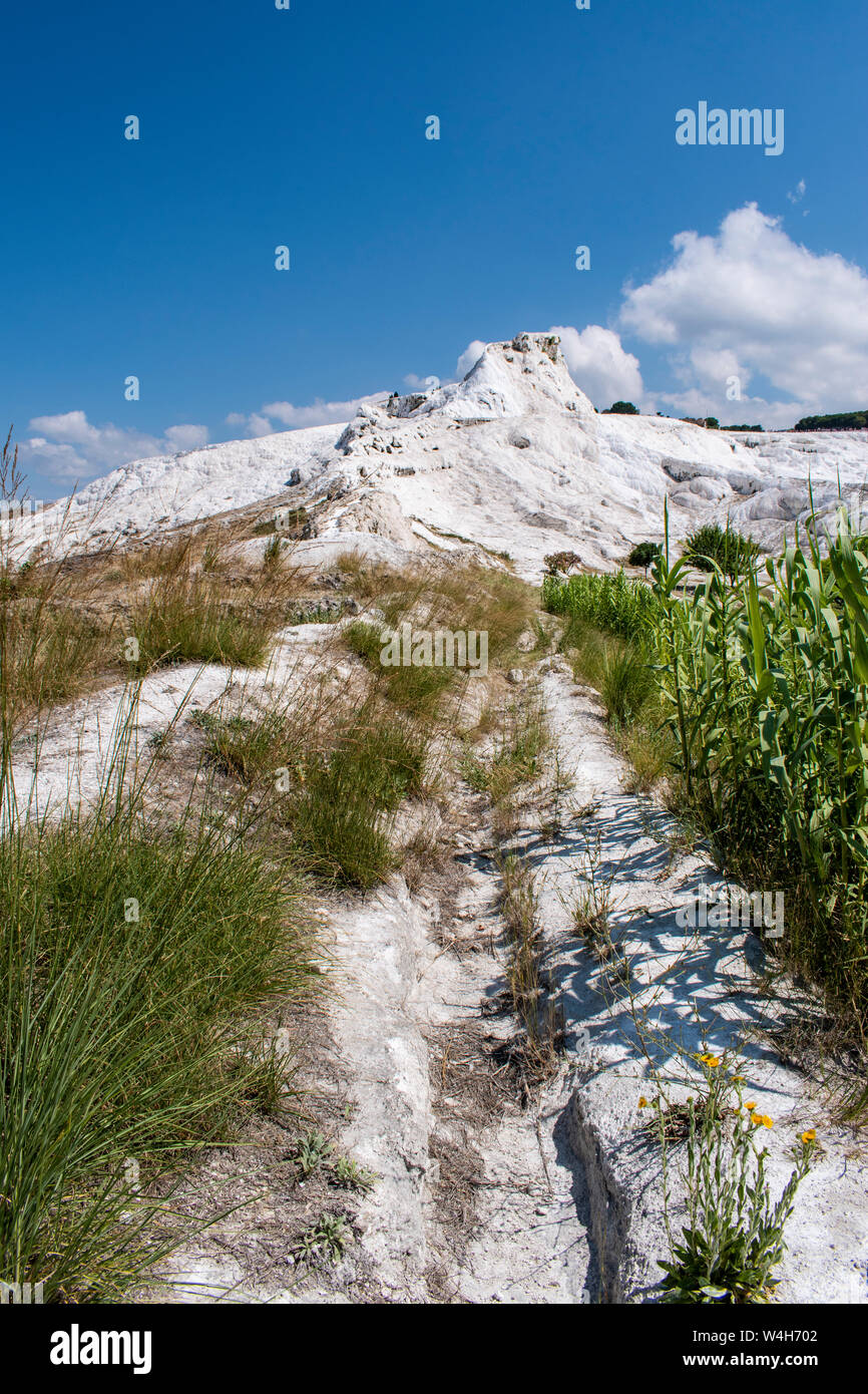 Turkey: panoramic view of travertine terraces at Pamukkale (Cotton ...