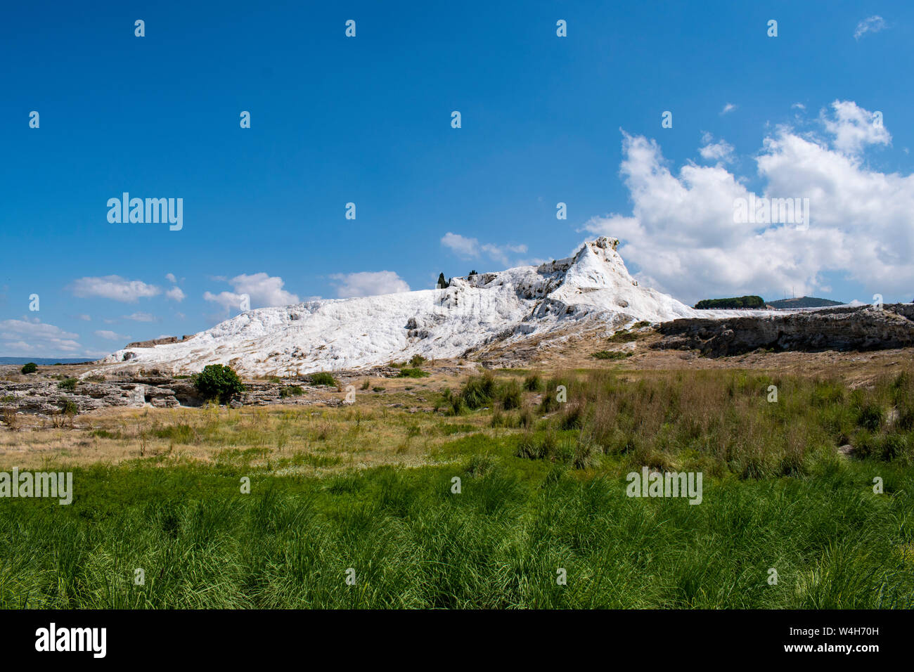 Turkey: panoramic view of travertine terraces at Pamukkale (Cotton ...