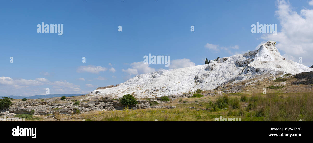 Turkey: panoramic view of travertine terraces at Pamukkale (Cotton ...